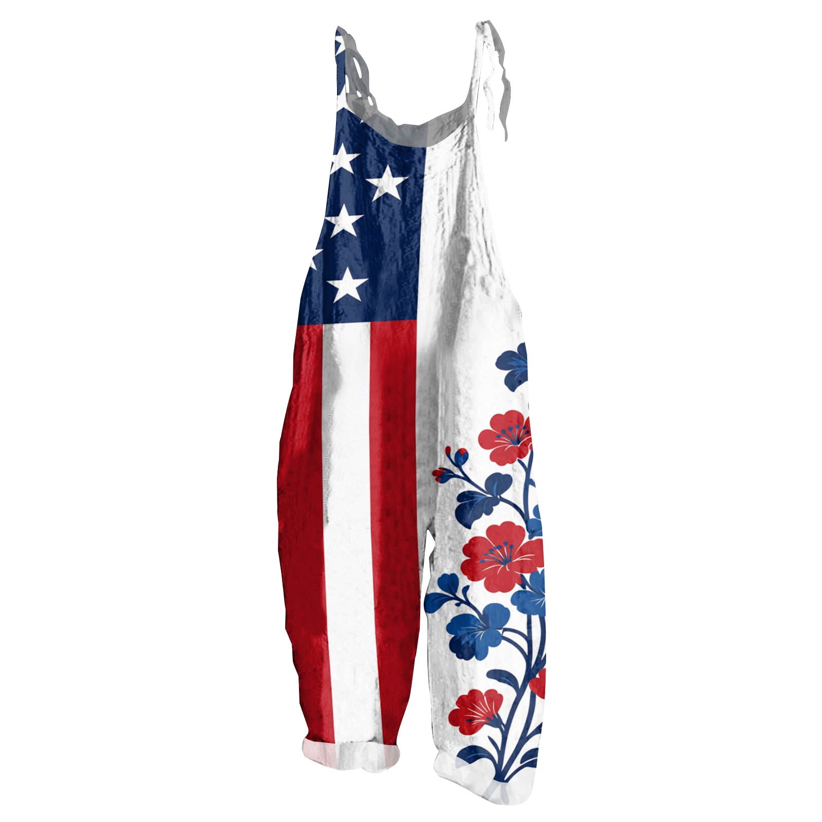 JULMCOMO American Flag Jumpsuits for Women 1776 Plus Size Cotton Linen ...