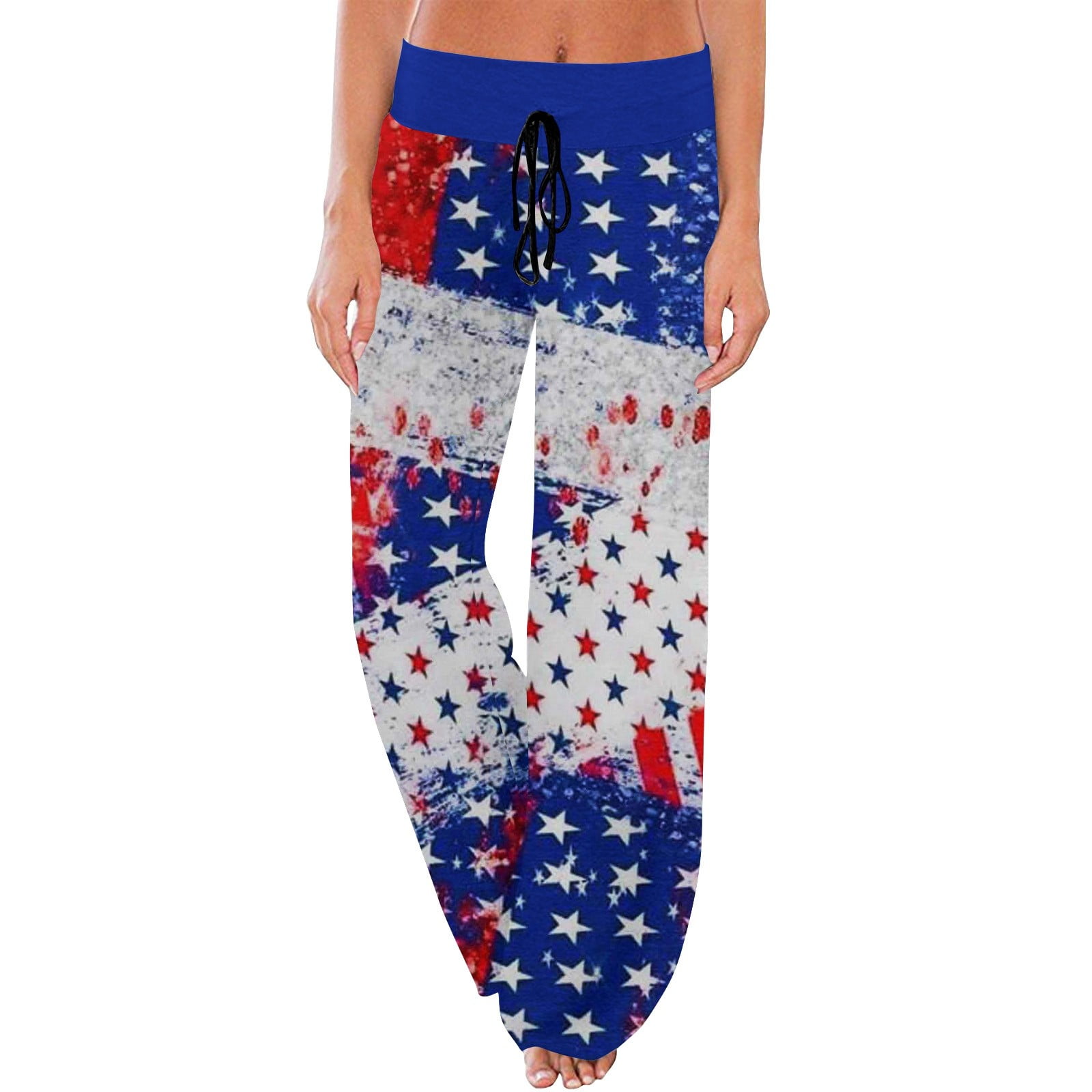 JULMCOMO American Flag Women Comfy Pajama Pants Lounge Wide Leg Bottoms ...