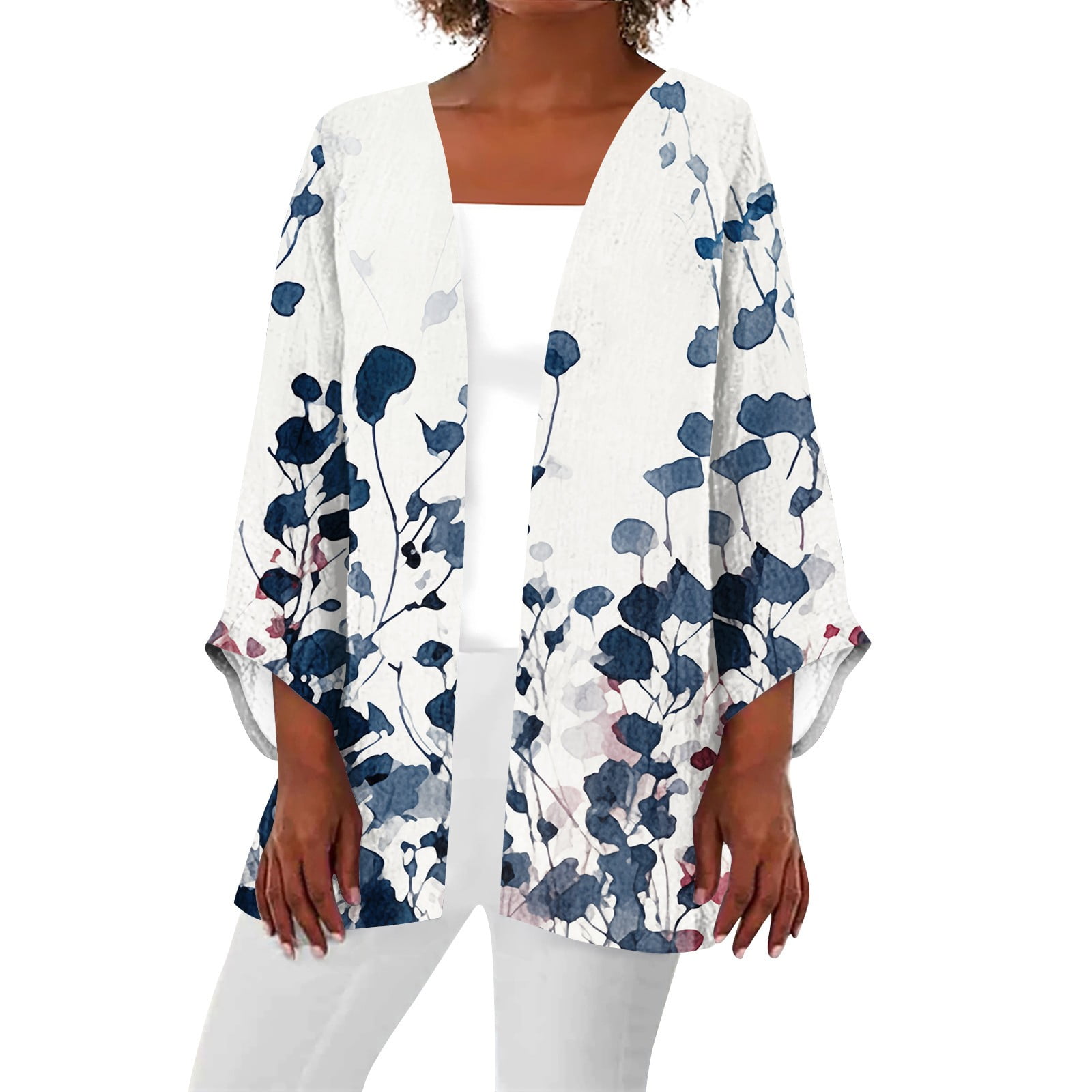 JULMCOMO Beach Kimonos for Women Casual Lightweight Cardigans 3/4 ...