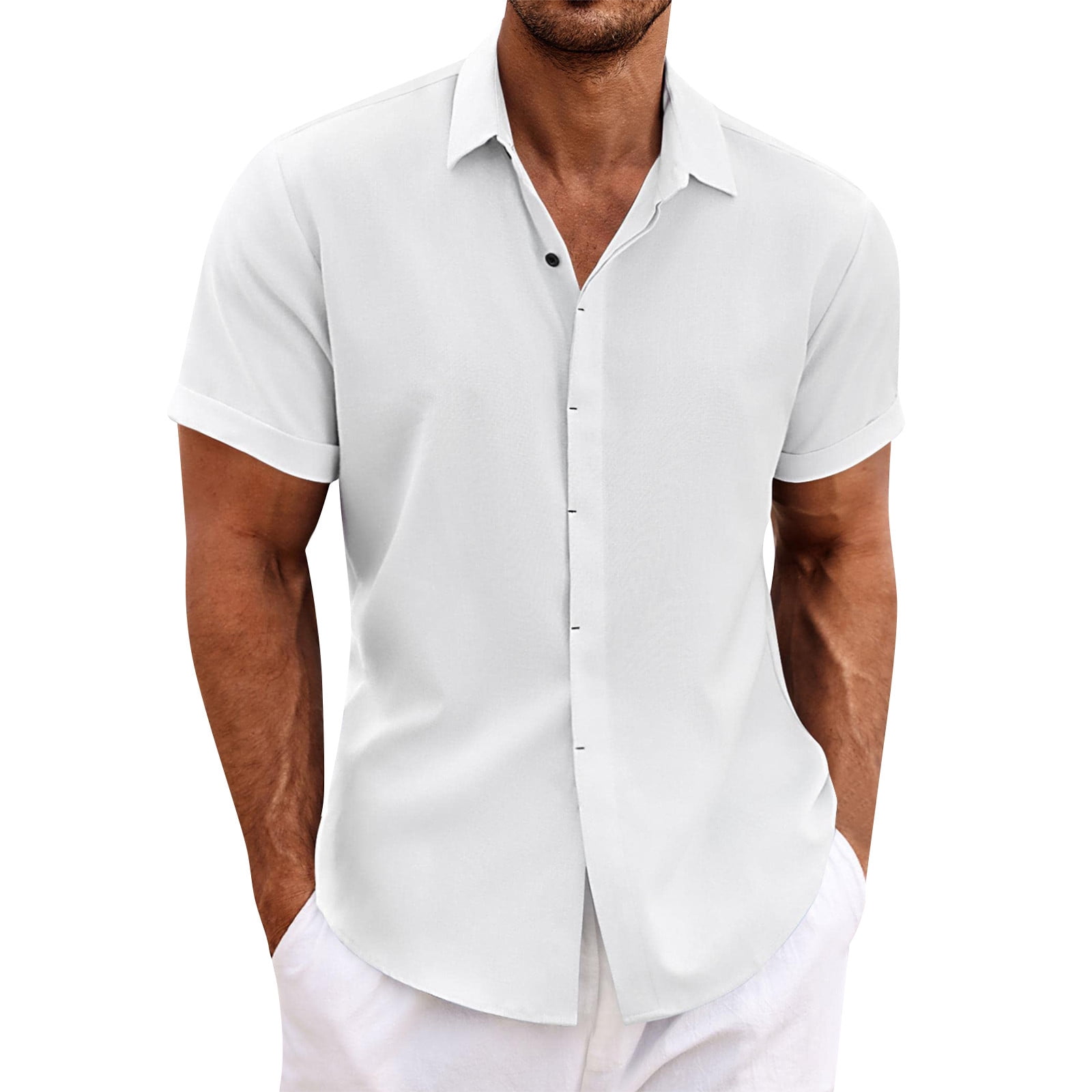 JULMCOMO Button up Shirts for Men Beach Vacation Loose Fit Button Down ...