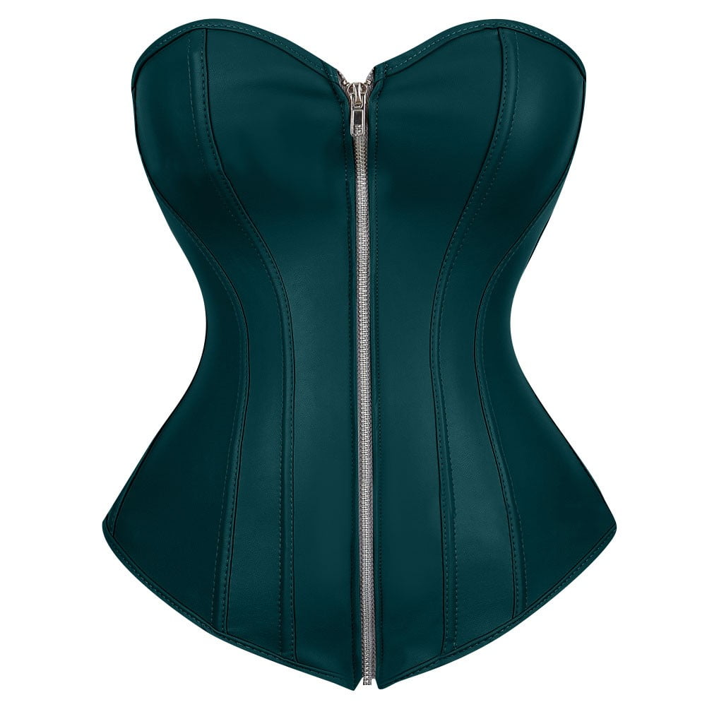 JULMCOMO Dark Green Corset Top Bustier Shapewear Lingeri Push Up ...