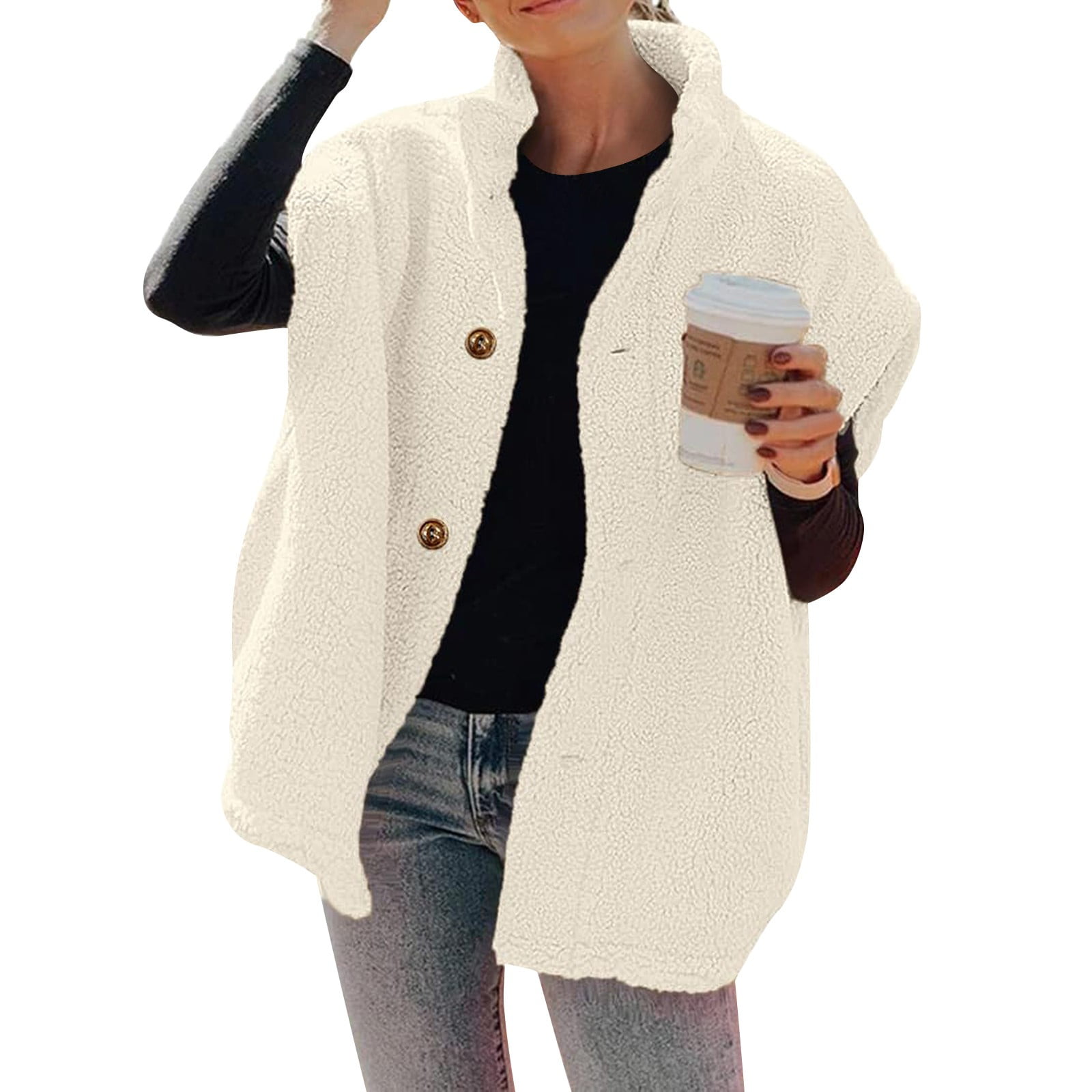 JULMCOMO Fleece Vest Women Fall Sleeveless Warm Jackets Button Down ...