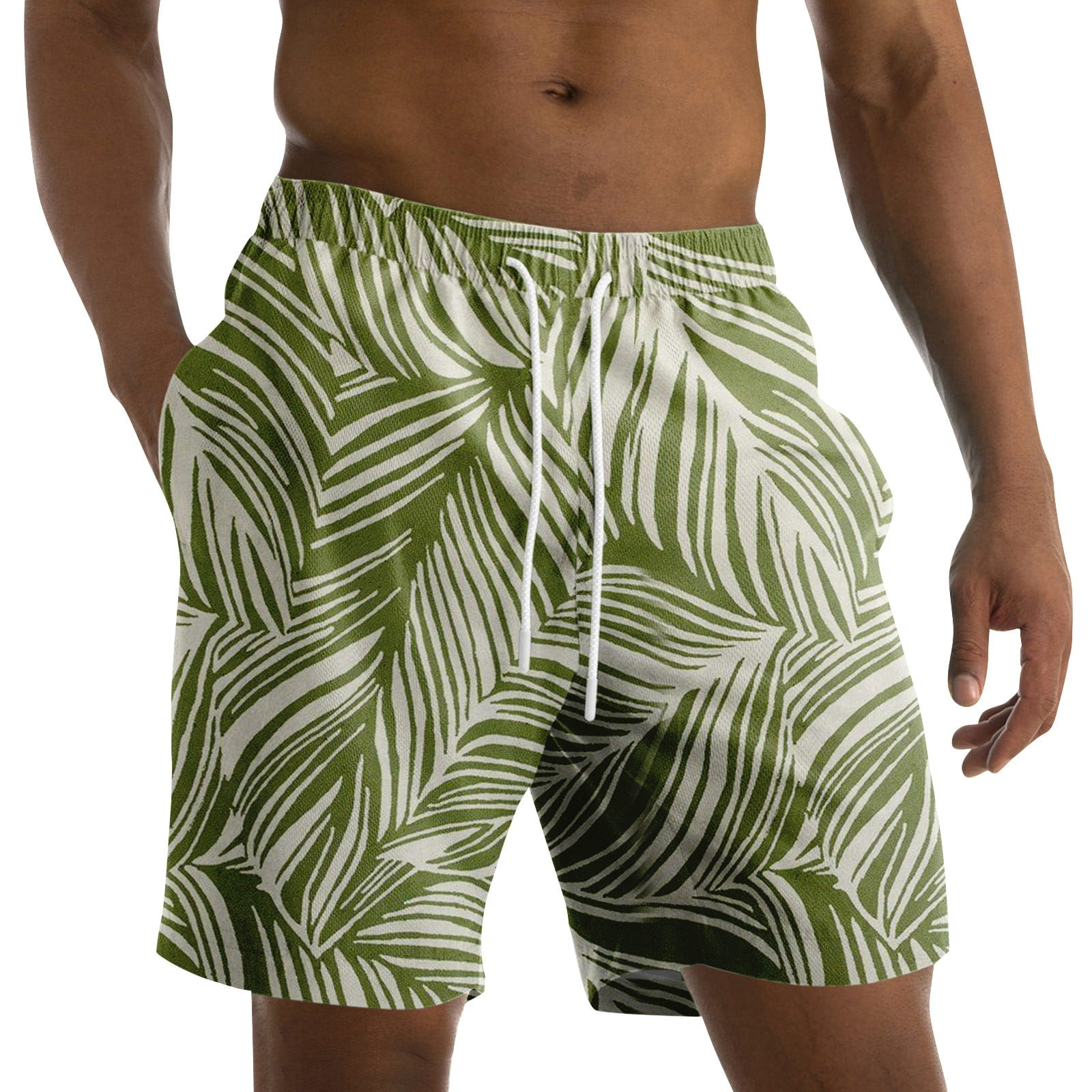 Julmcomo Hawaiian Beach Shorts For Men Summer Tropical Print Sport