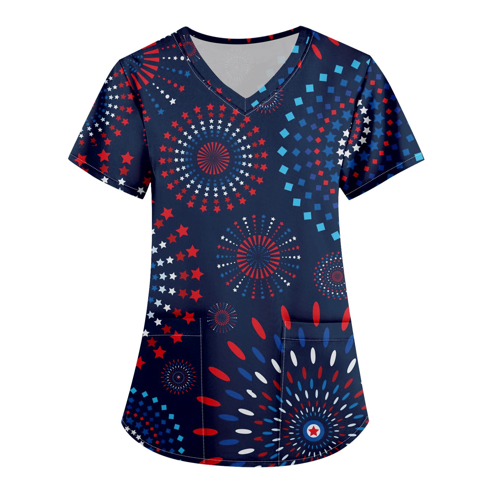 Julmcomo Independence Day Scrub Tops Plus Size Tops For Women American