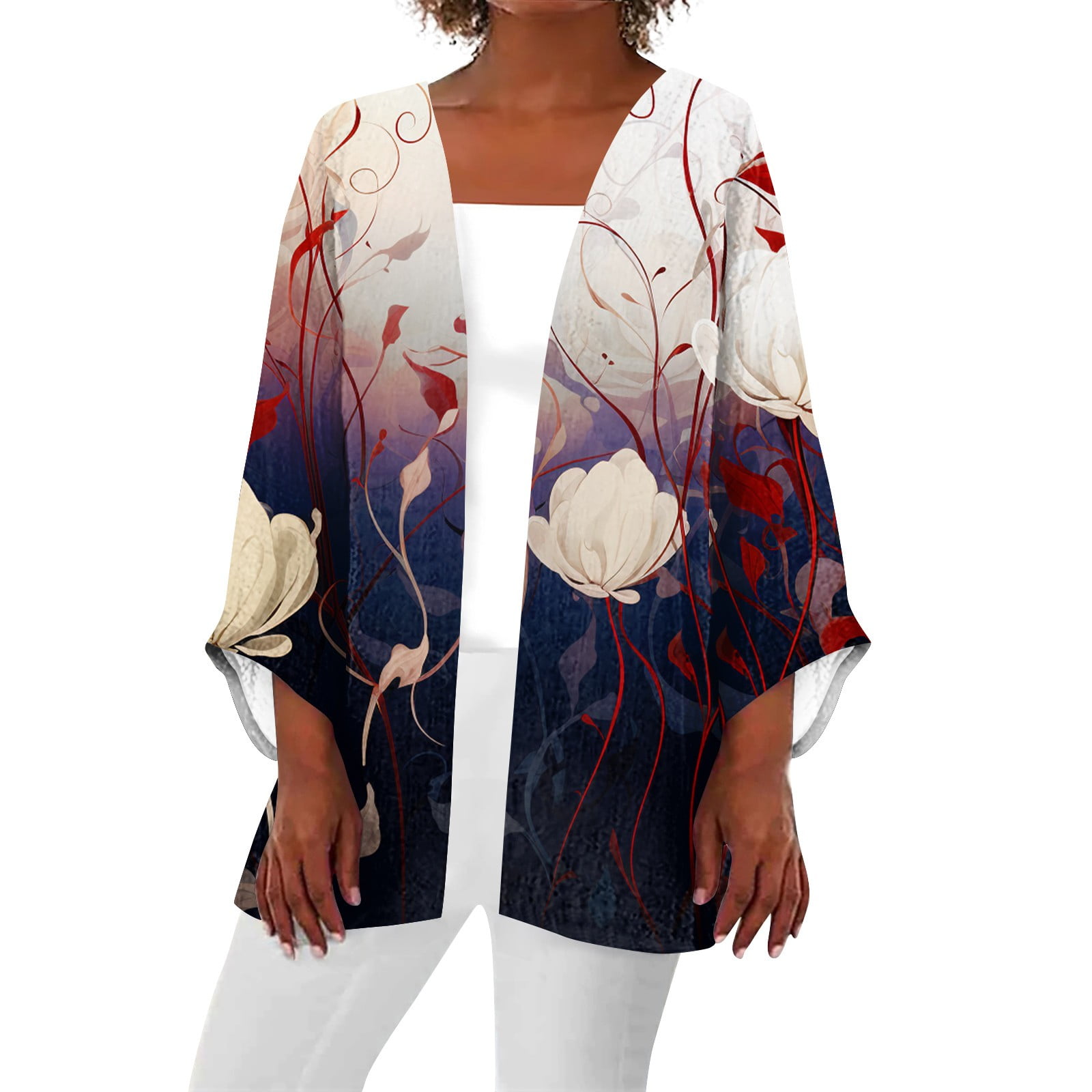 JULMCOMO Light Cardigans for Women Summer Floral Print Casual ...