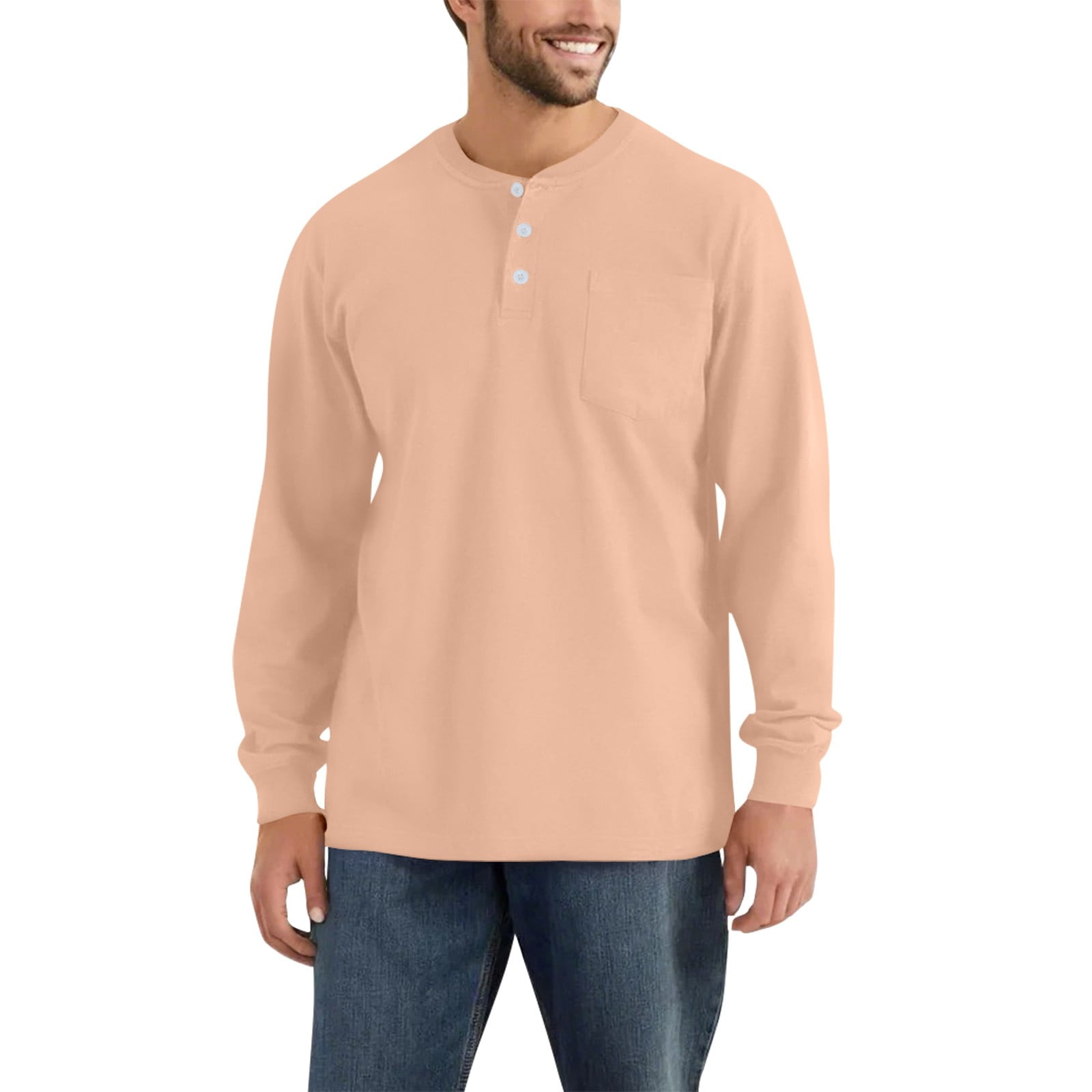 JULMCOMO Long Sleeve Shirts for Men Button-Down Soft with Pocket Tops ...