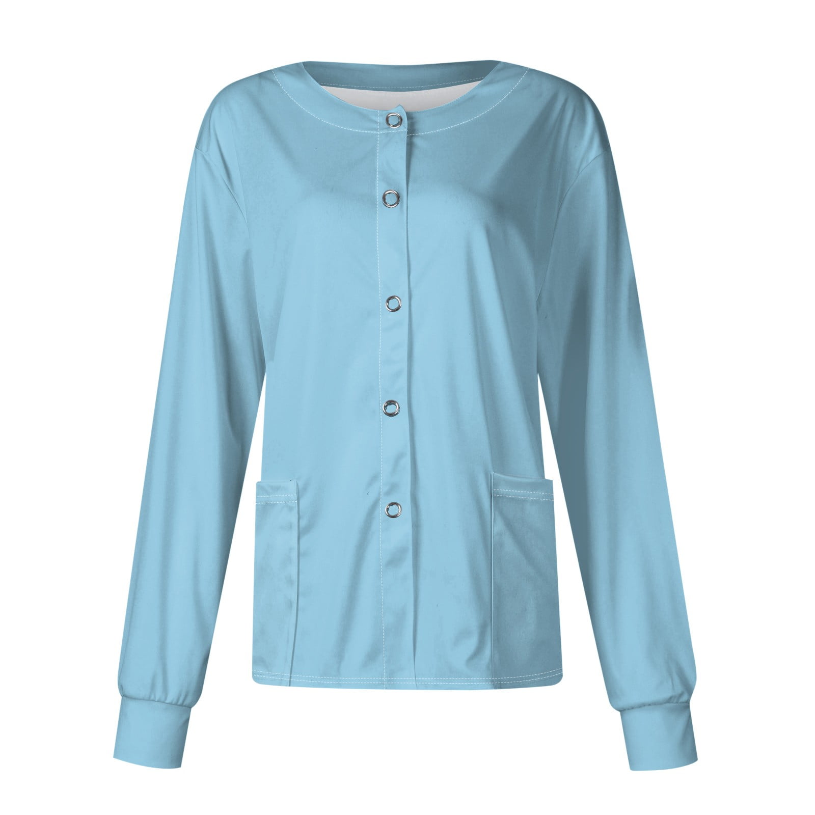 JULMCOMO Nursing Jackets for Nurses Long Sleeve Snap Front Warm up ...