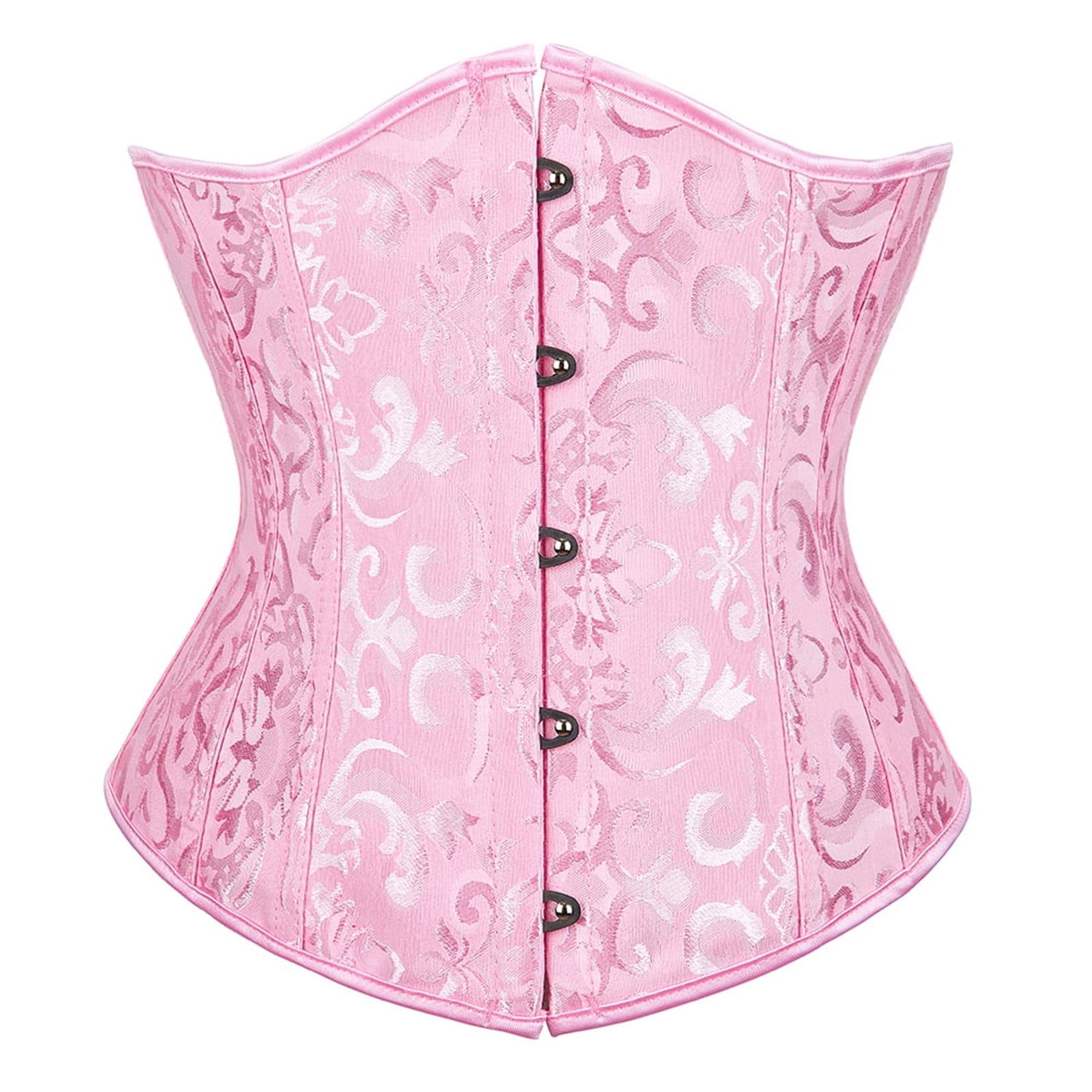 JULMCOMO Pink Corset Top Bustier Shapewear Lingeri Push Up Bodysuit ...