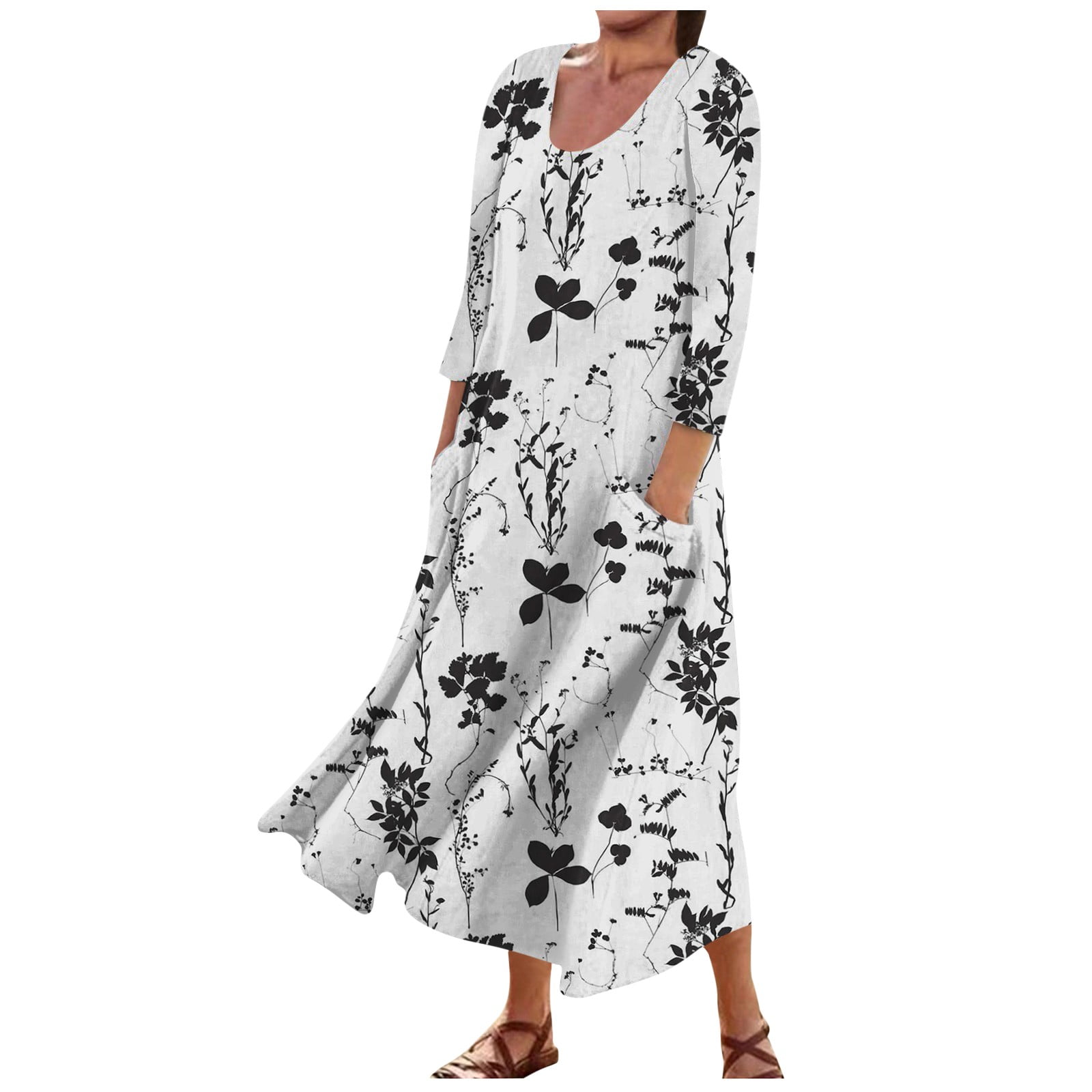 Julmcomo Plus Size Dresses For Women Casual Summer Sun Dresses 3 4