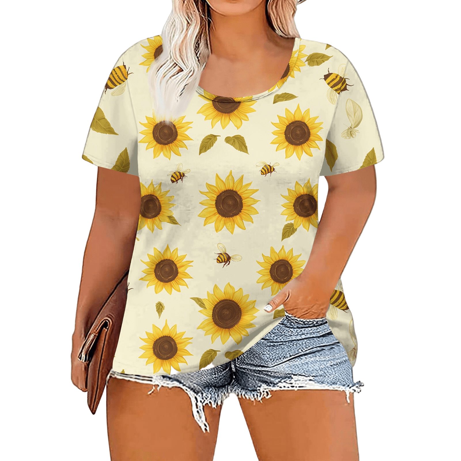 JULMCOMO Plus Size Fall Outfits 4x-5x Half Sleeve Crew Neck Tshirts ...