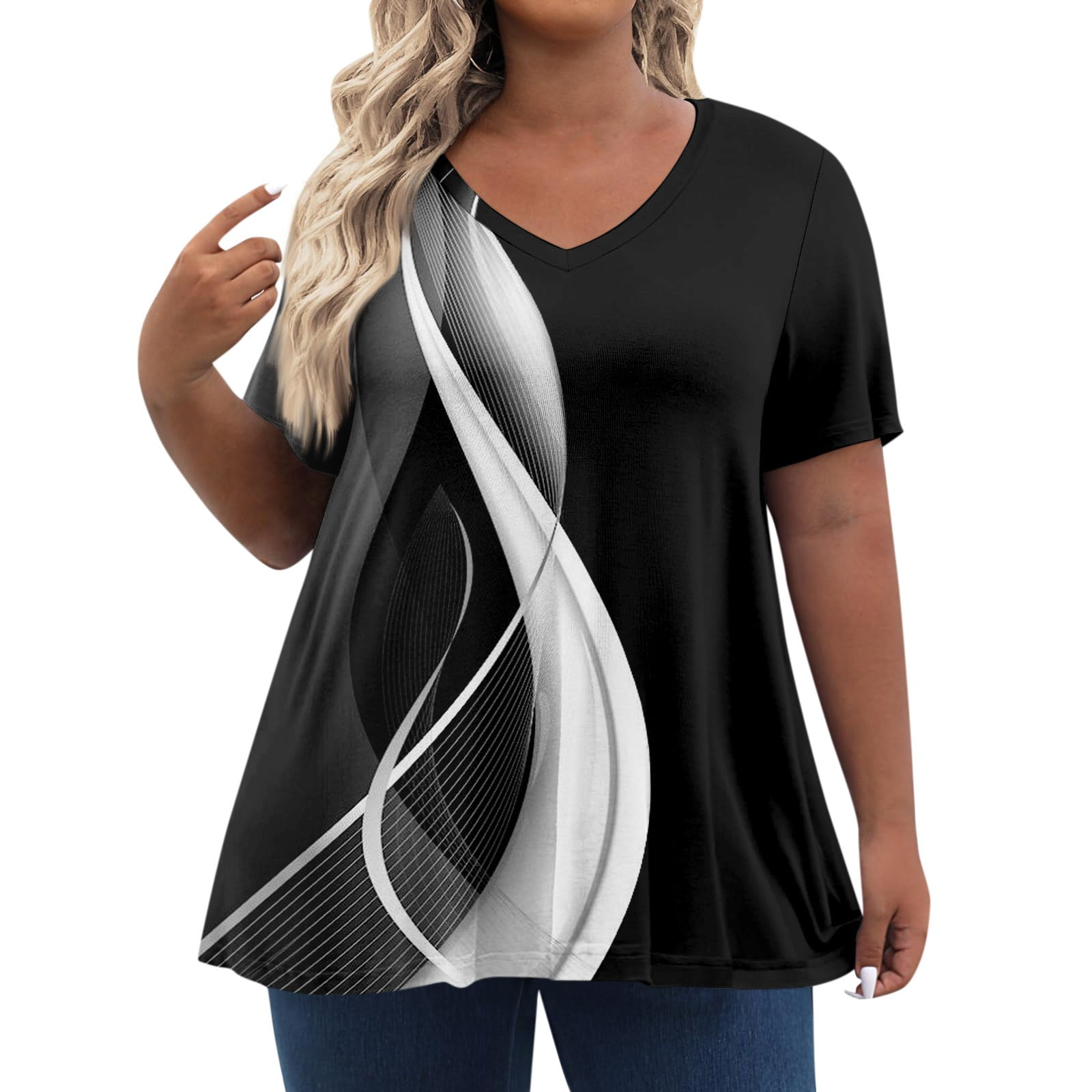 JULMCOMO Plus Size Tops for Women 4x-5x Dressy Tunic Tops Summer Crew ...