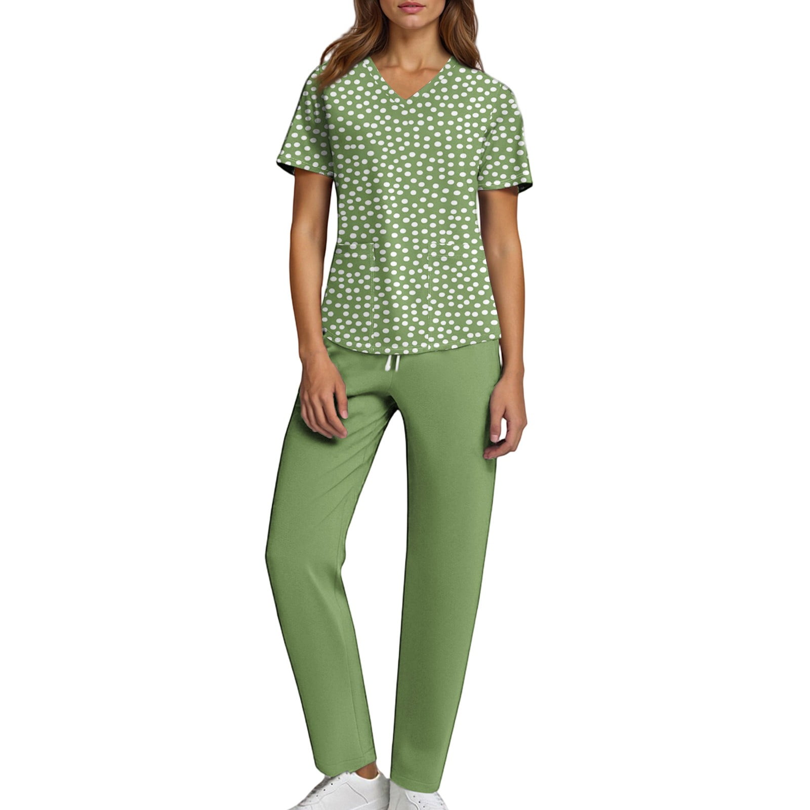 JULMCOMO Scrubs for Women Plus Size Scrub Sets Petite V-Neck Scrub ...