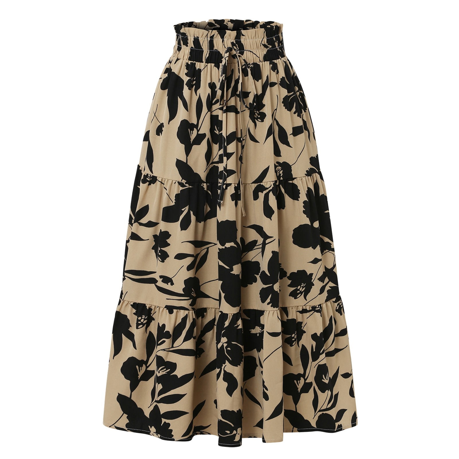 JULMCOMO Spring Skirts for Women Beach Drawstring Long Skirts Elastic ...