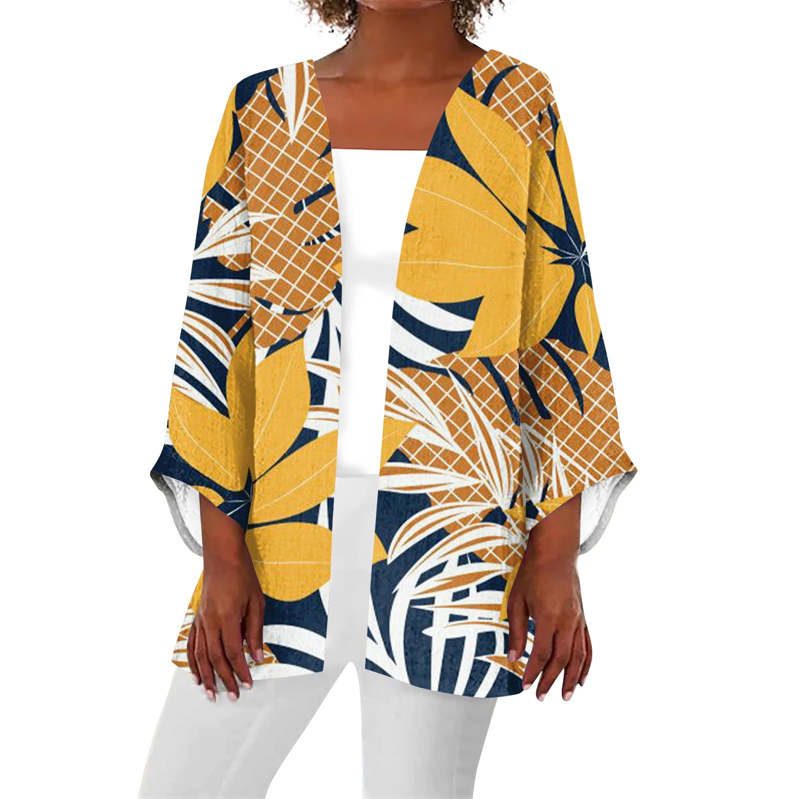 JULMCOMO Summer Cardigans for Women Lightweight Floral Print Draped ...