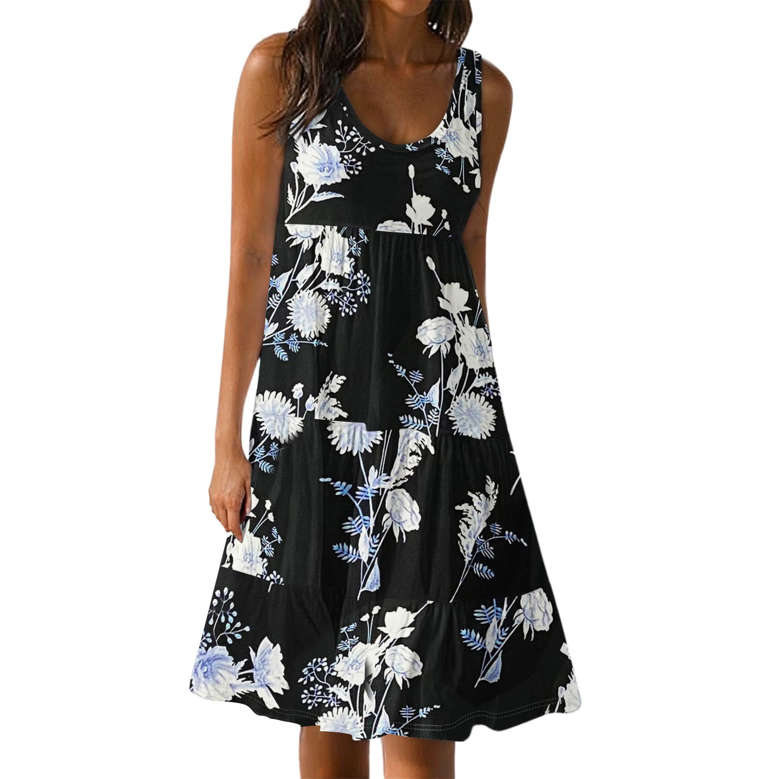 JULMCOMO Summer Dresses for Women Party Sleeveless Mini Dress Floral ...