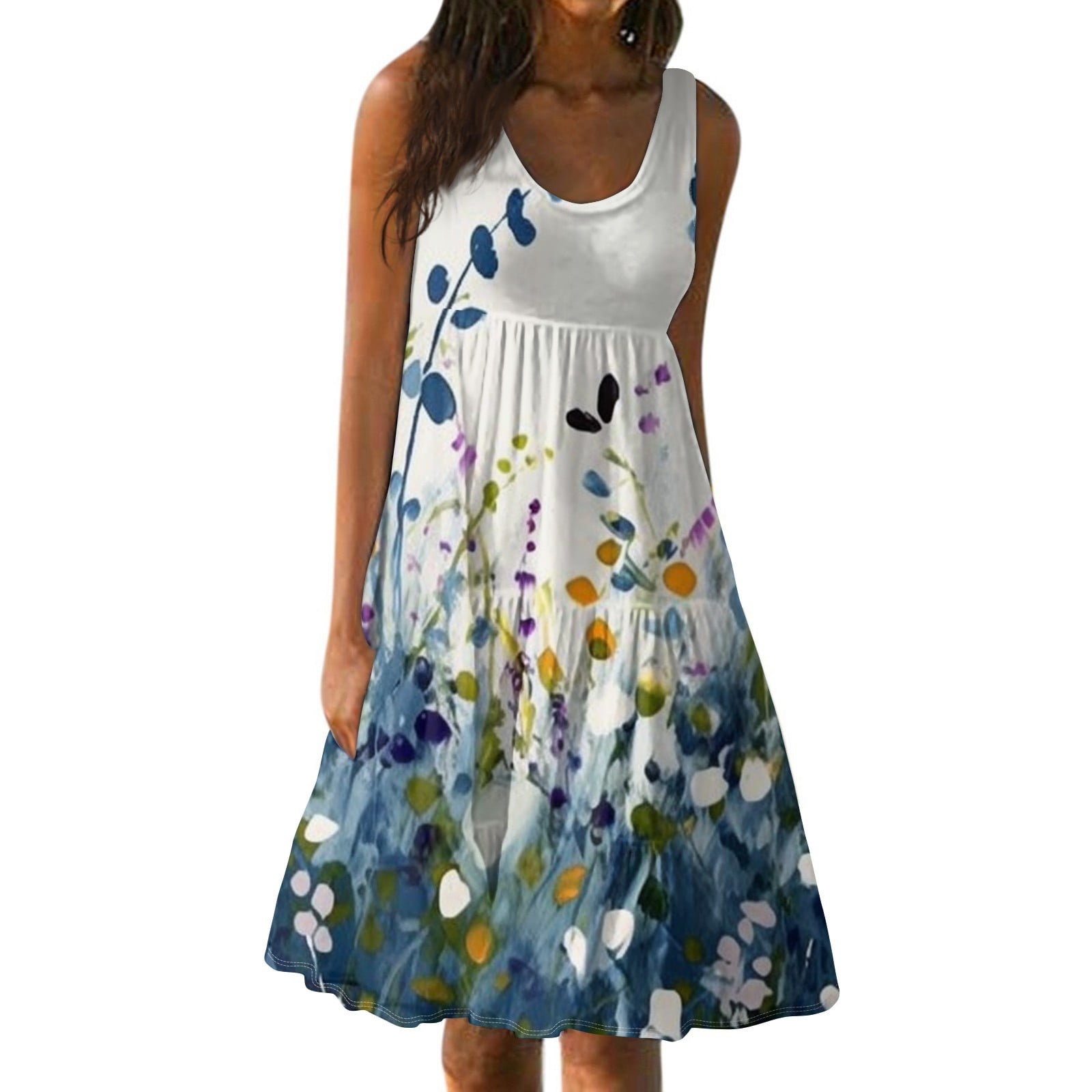 JULMCOMO Summer Sundresses for Women Casual 2024 Loose Beach Sleeveless ...