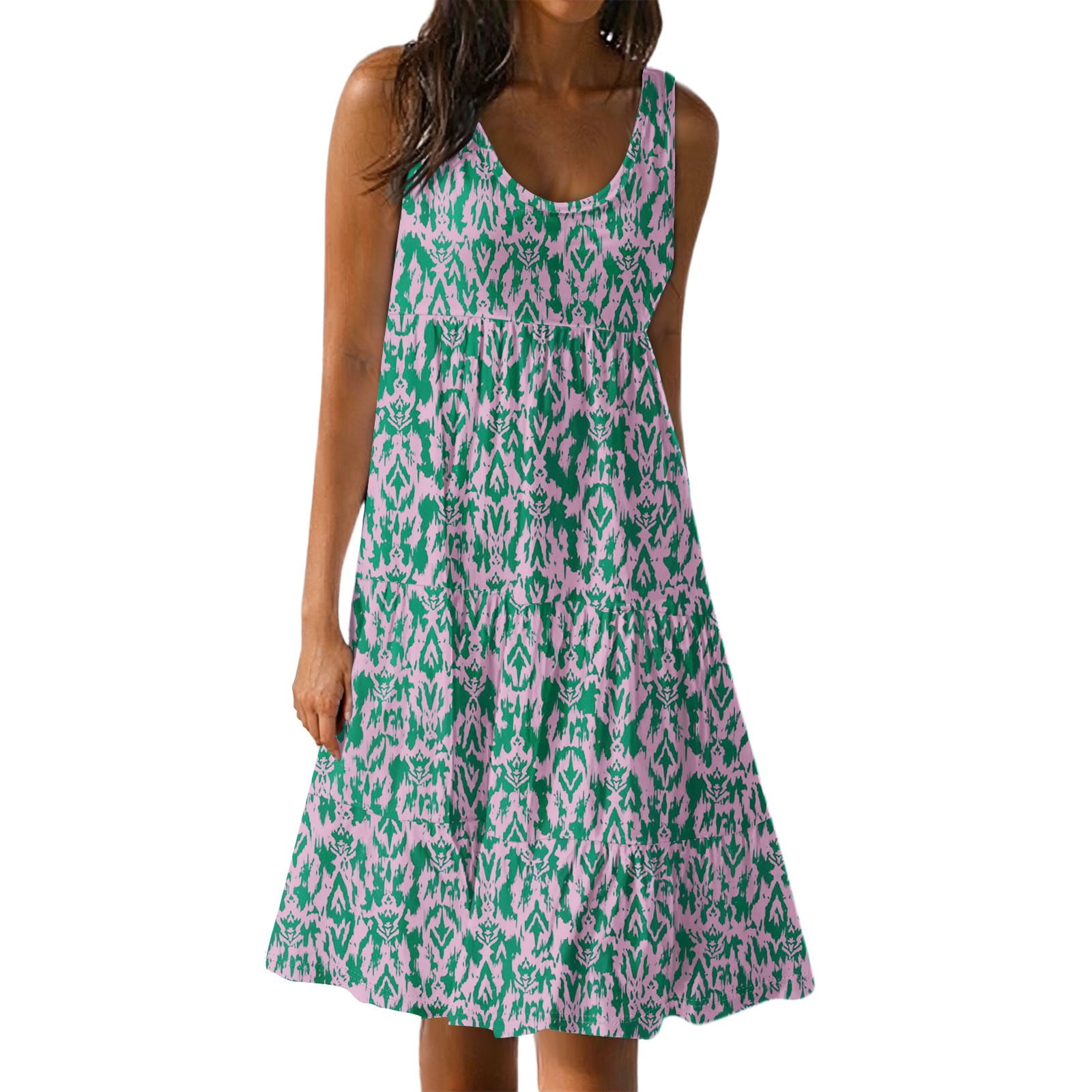 JULMCOMO Sundresses for Women 2024 Spring Sleeveless Mini Dress Floral ...