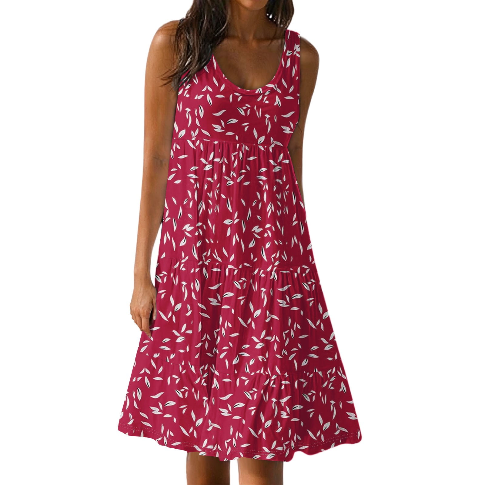 JULMCOMO Sundresses for Women 2024 Spring Sleeveless Mini Dress Floral ...