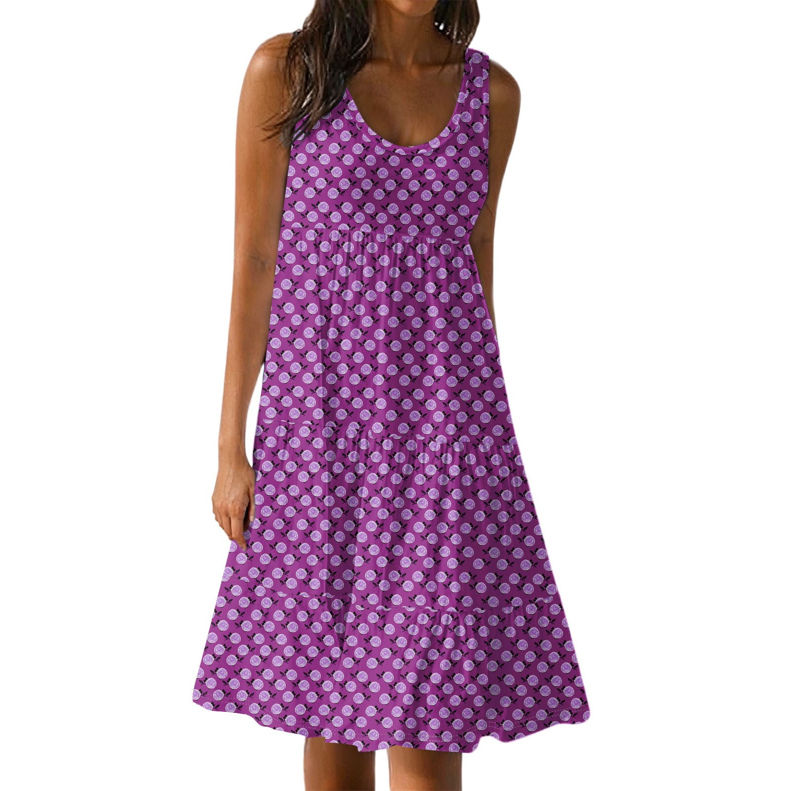 JULMCOMO Sundresses for Women 2025 Spring Sleeveless Mini Dress Floral ...