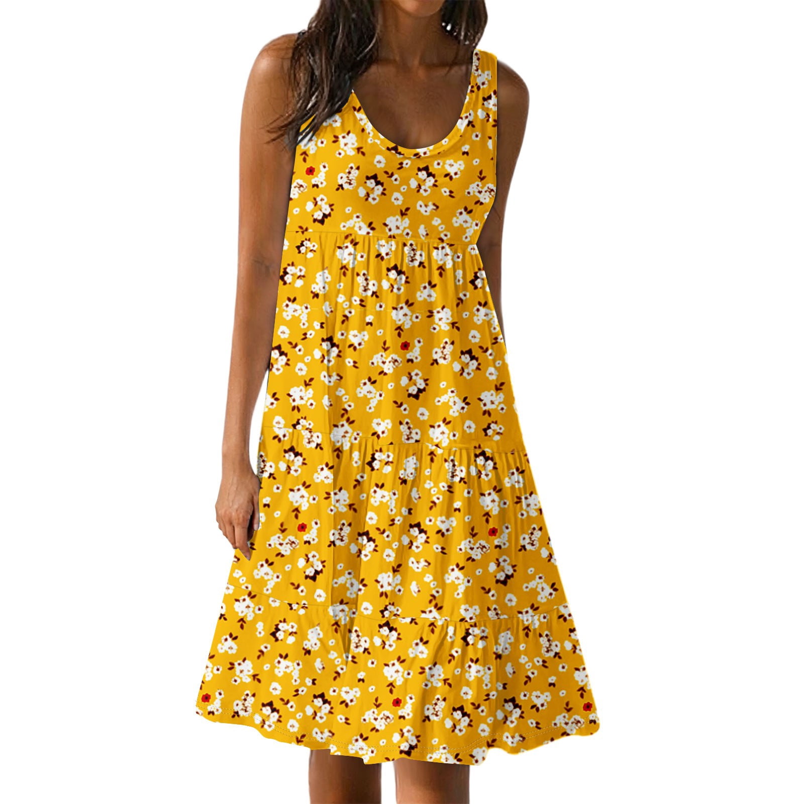 JULMCOMO Sundresses for Women 2025 Vacation Sleeveless Beach Dress ...