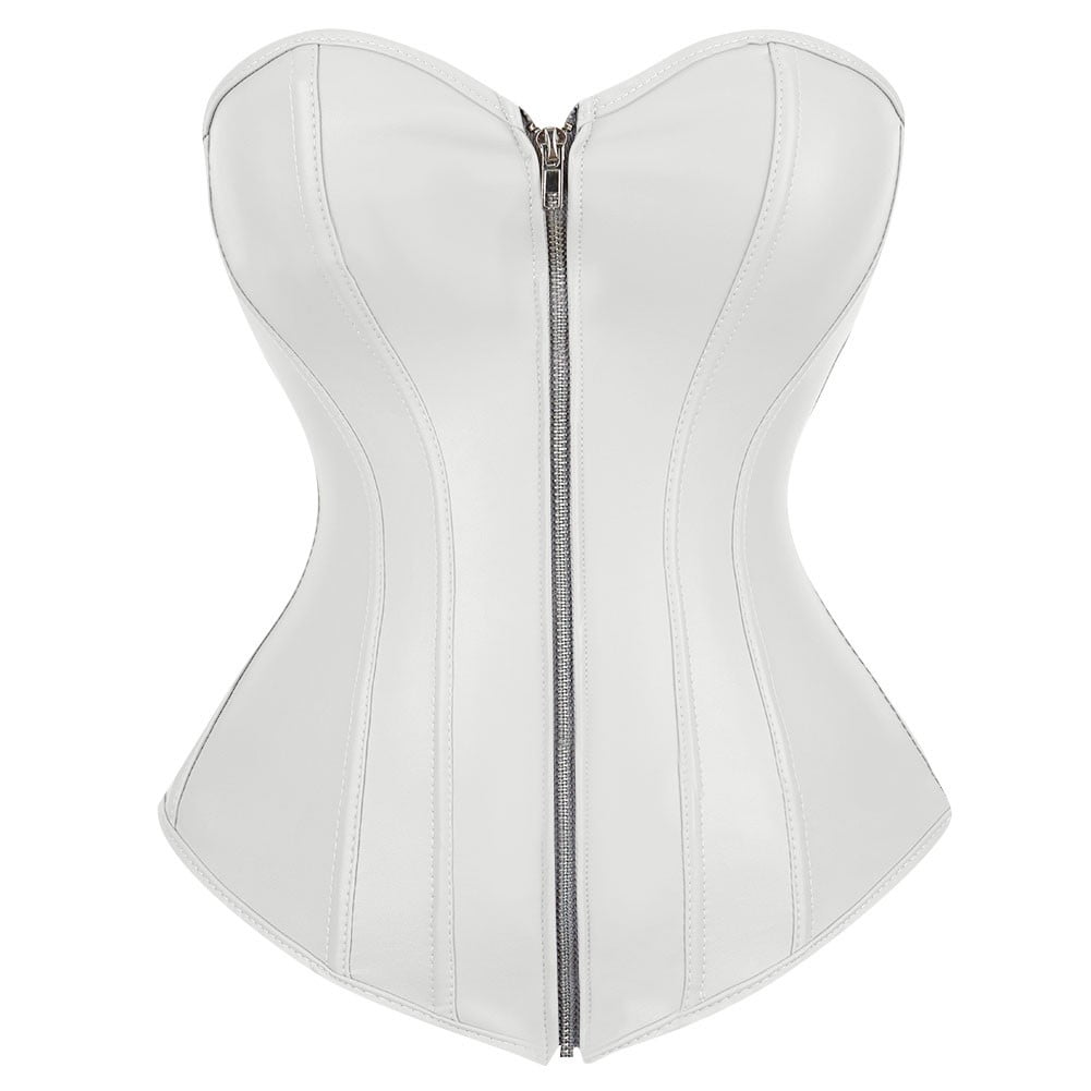 JULMCOMO White Corset Top Bustier Shapewear Lingeri Push Up Bodysuit ...