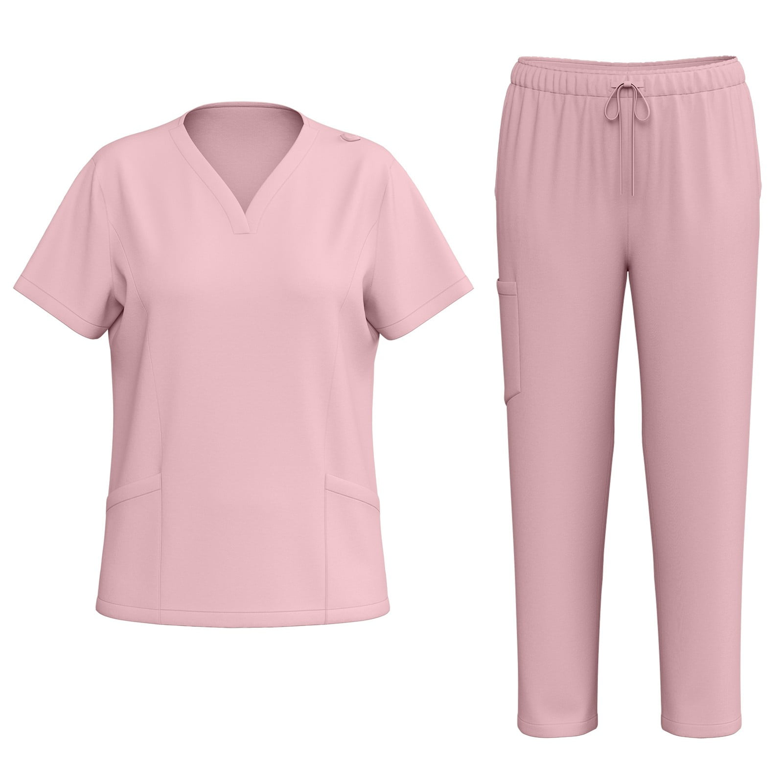 JULMCOMO Women Scrubs Sets Plus Size Medical Uniforms Petite V Neck ...