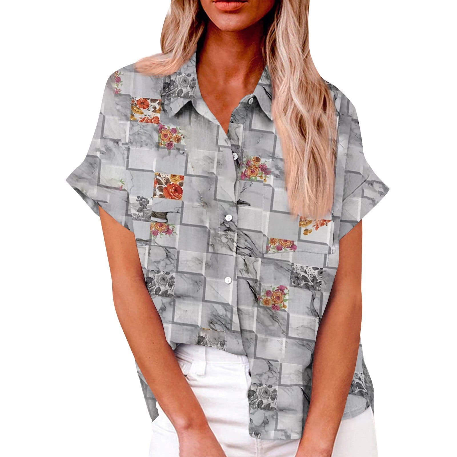 JULMCOMO Women's Blouses & Button-Down Shirts Summer Short Sleeve ... JULMCOMO Women's Blouses & Button-Down Shirts Summer Short Sleeve ...