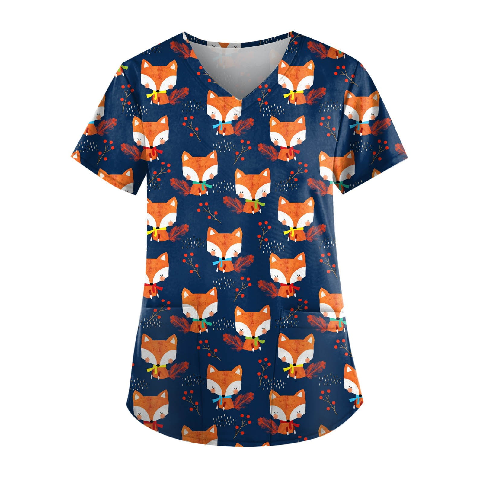 JULMCOMO Women's Scrubs Clearance Soft Animal Graphic Short Sleeve ...