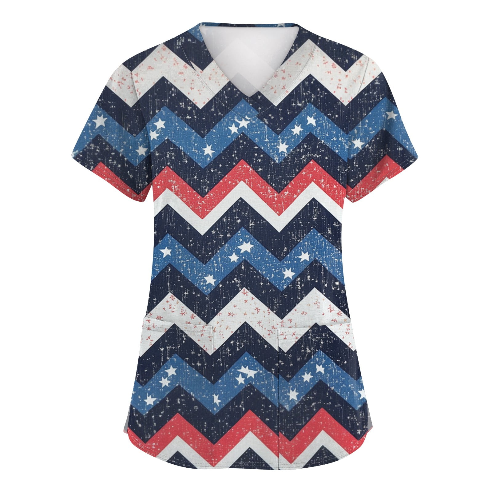 JULMCOMO Women's Scrubs Tops Clearance Fun Sequin Pattern Short Sleeve ...