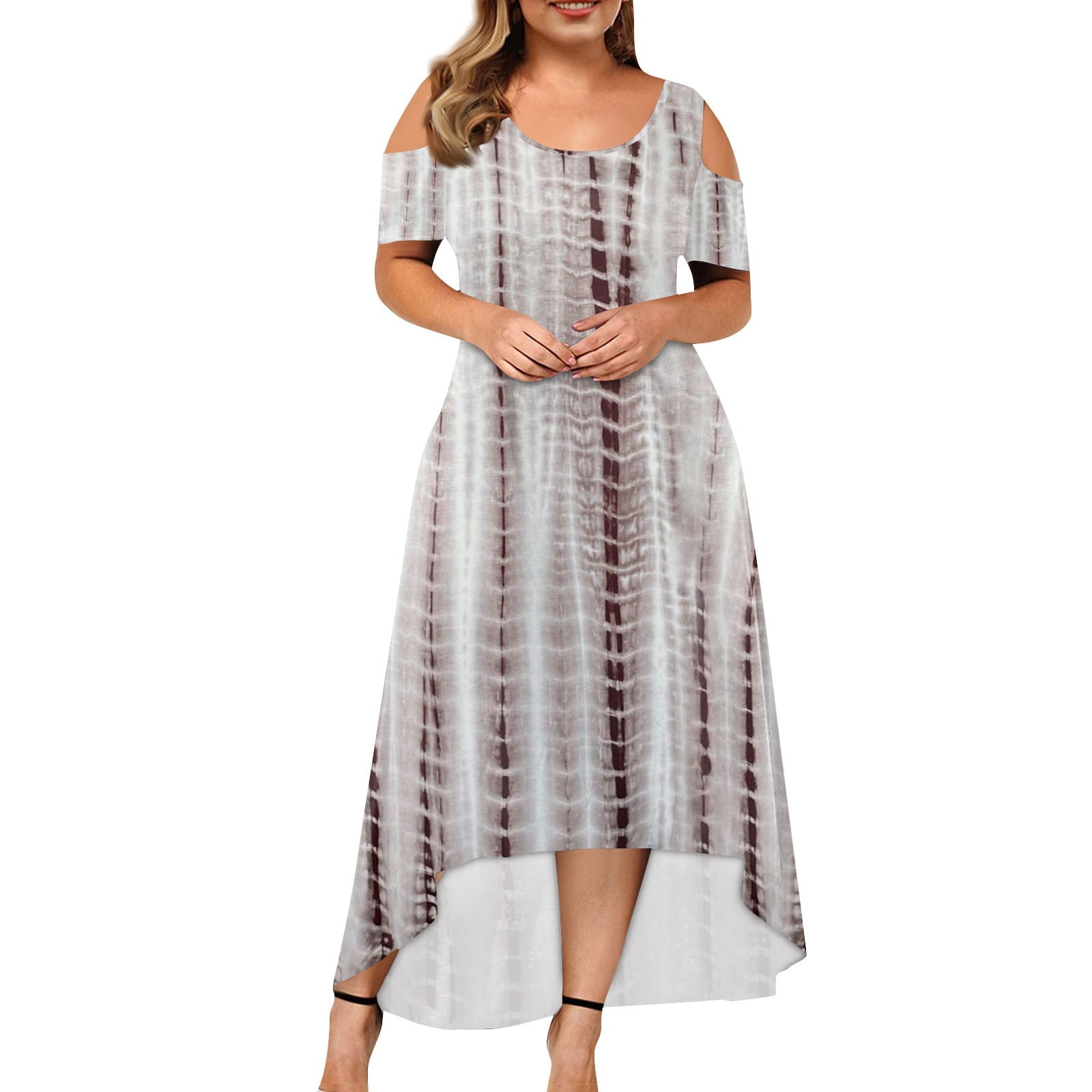 Julmcomo Womens Plus Size Summer Sun Dresses Summer Trendy Marble Boho