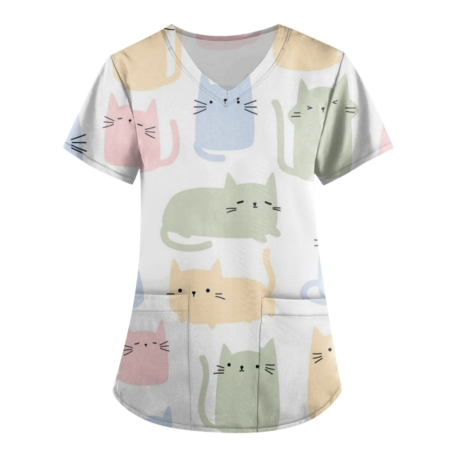 JULMCOMO Womens Scrubs_Tops,Print Nurse Uniforms for Women American ...