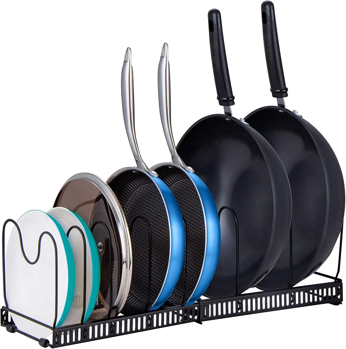 JULONGCHUN Expandable Pot Rack, Adjustable 10-Layer Shelf Pot and Pot ...