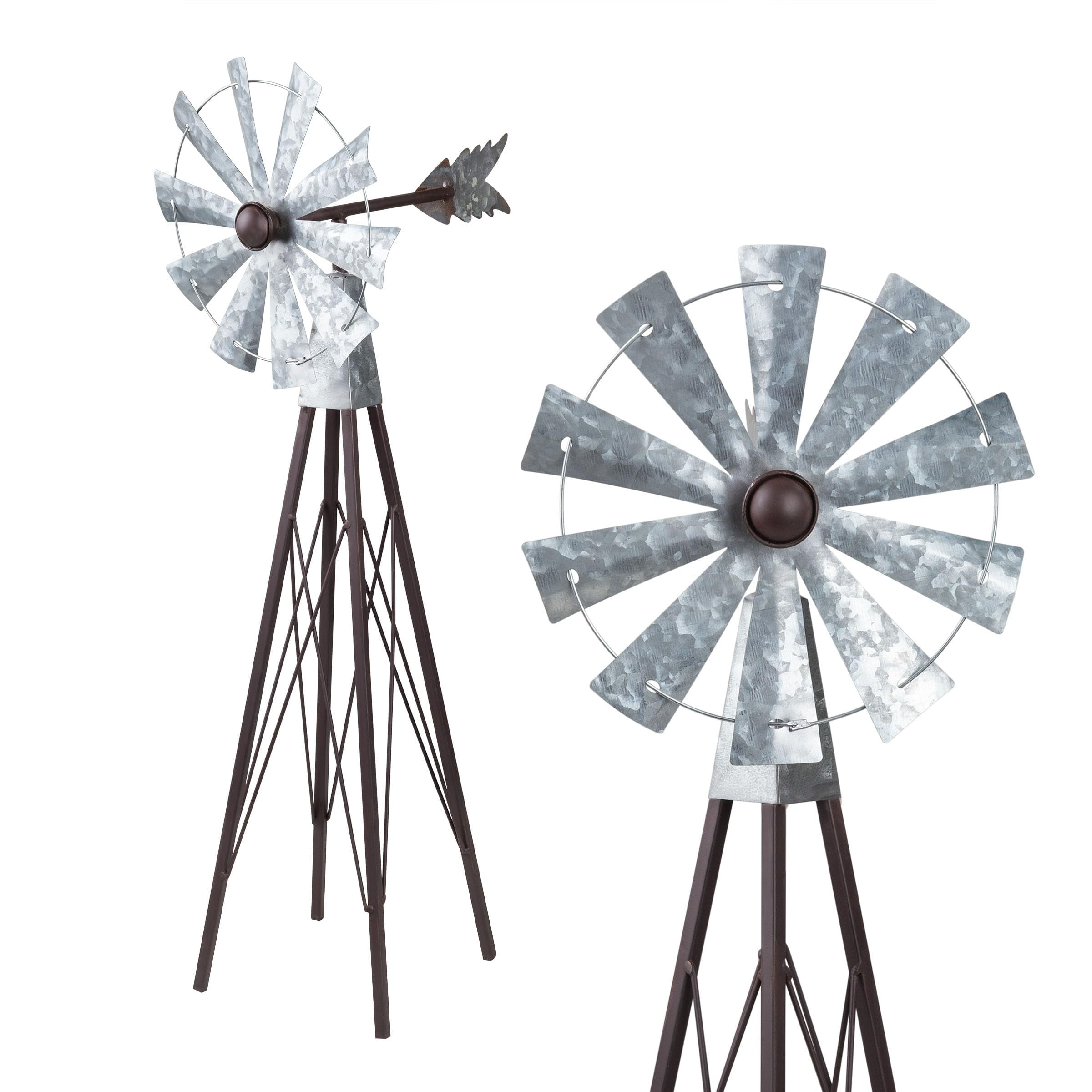 JUM368 Metal Windmill Spinner for Garden Yard Decor, 24 Inch Height ...