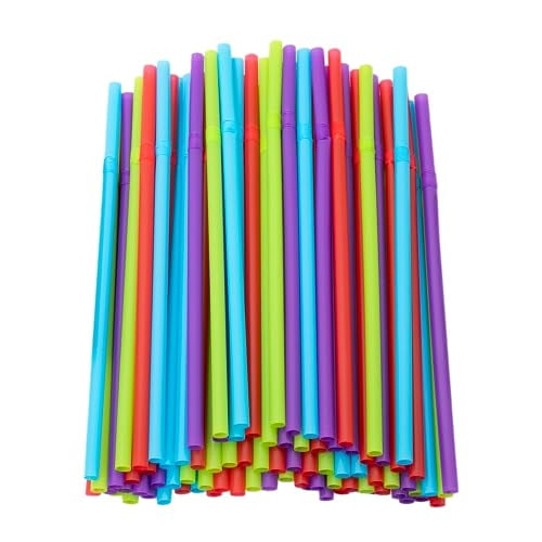 JUMBO FLEX STRAWS, MULTI-COLORED, DISPOSABLE PLASTIC BENDY AND FLEXIBLE ...