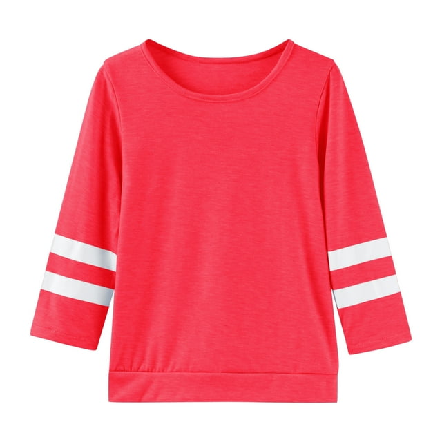JUMESG Girls Long Sleeve Shirts Girls Long Sleeve Shirts - crew neck ...