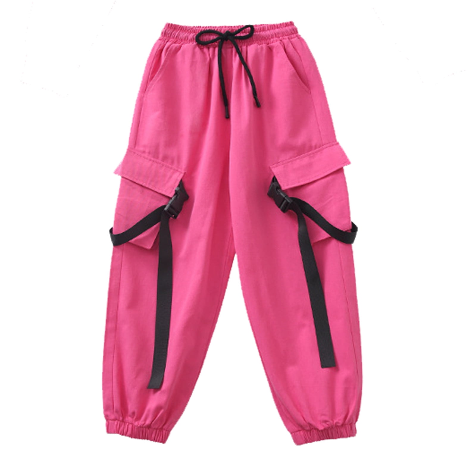 JUMESG Kids Girls Cargo Pants Casual Pure Color Trousers Hop Dance Hot ...