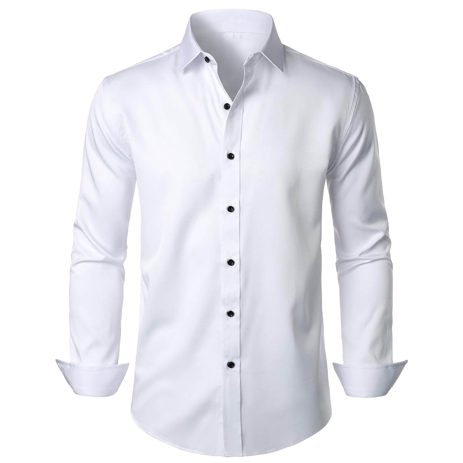 JUMESG Mens Dress Shirts Men's Stretch Free Dress Shirts Formal Wedding ...