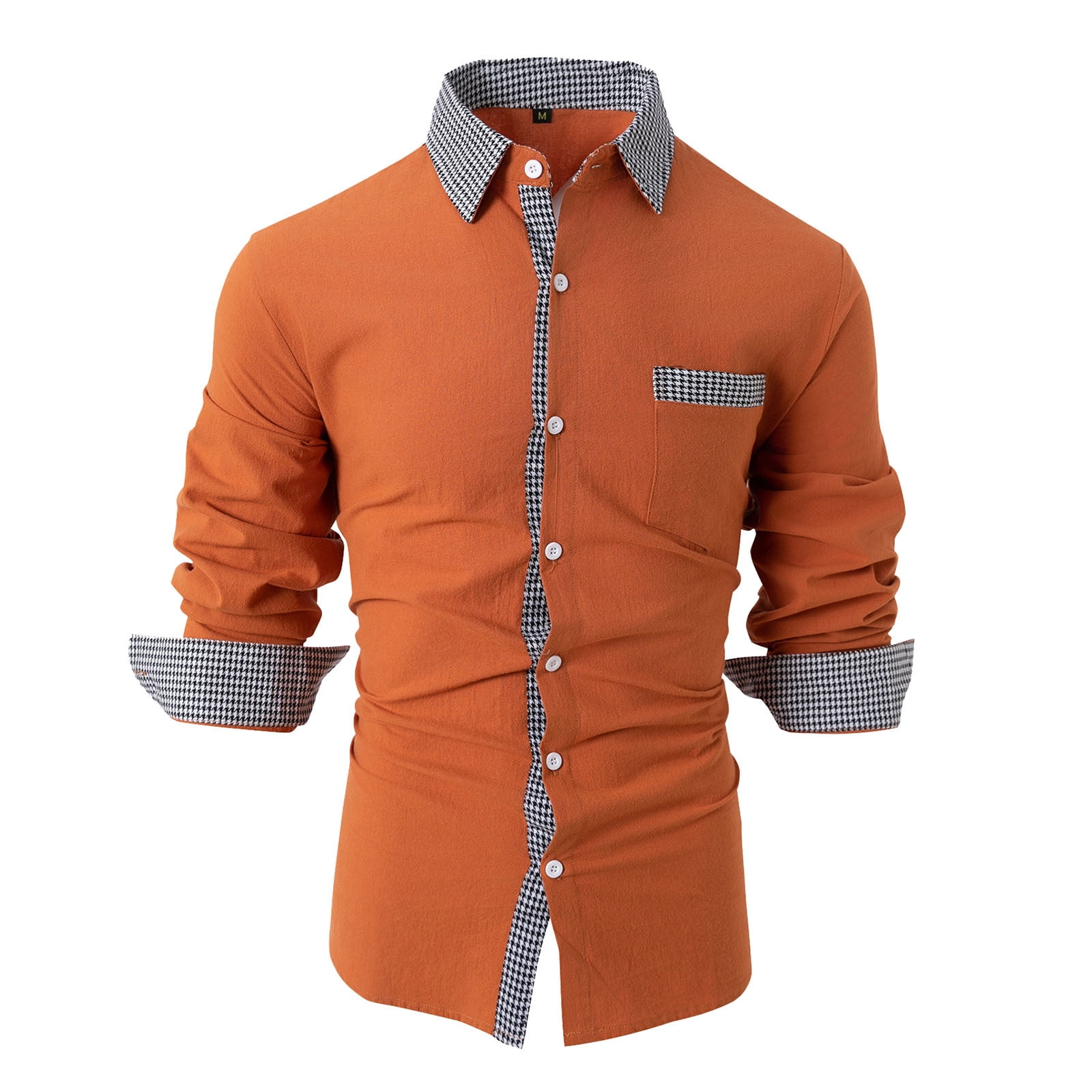 JUMESGU Men Casual Dress Shirt Mens Regular Fit Button Down Collar ...