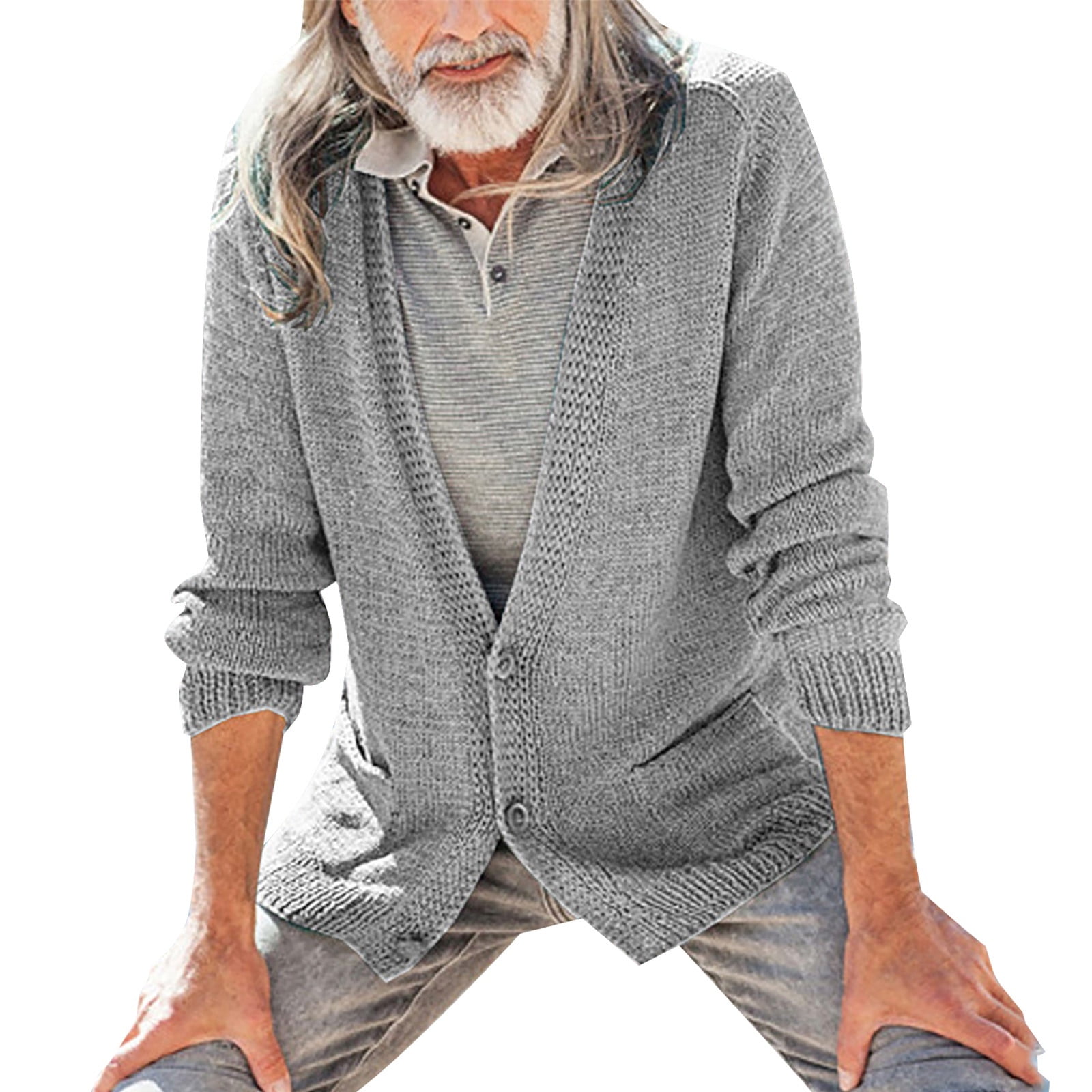 JUMESGU Men's Cardigan Lightweight Mens Cardigan Sweater Casual Soft ...