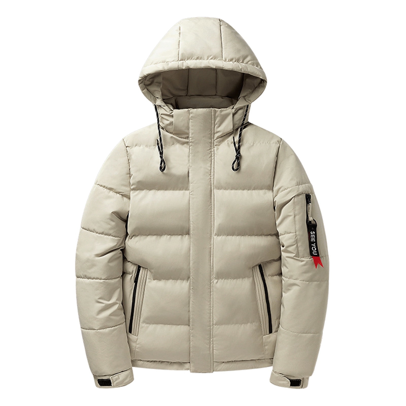 JUMESGU Men's Down Puffer Jacket with Hood Lightweight Puffy Hooded ...