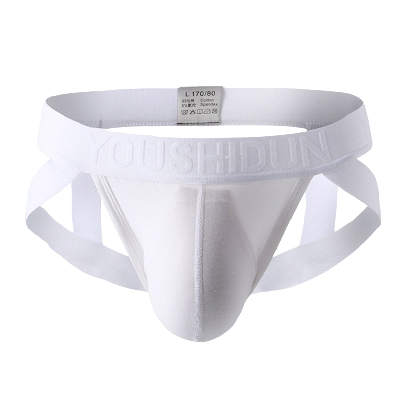 JUMESGU Men's Jock Strap Athletic Supporter for Men Jockstrap Male Underwear (White,XL ...