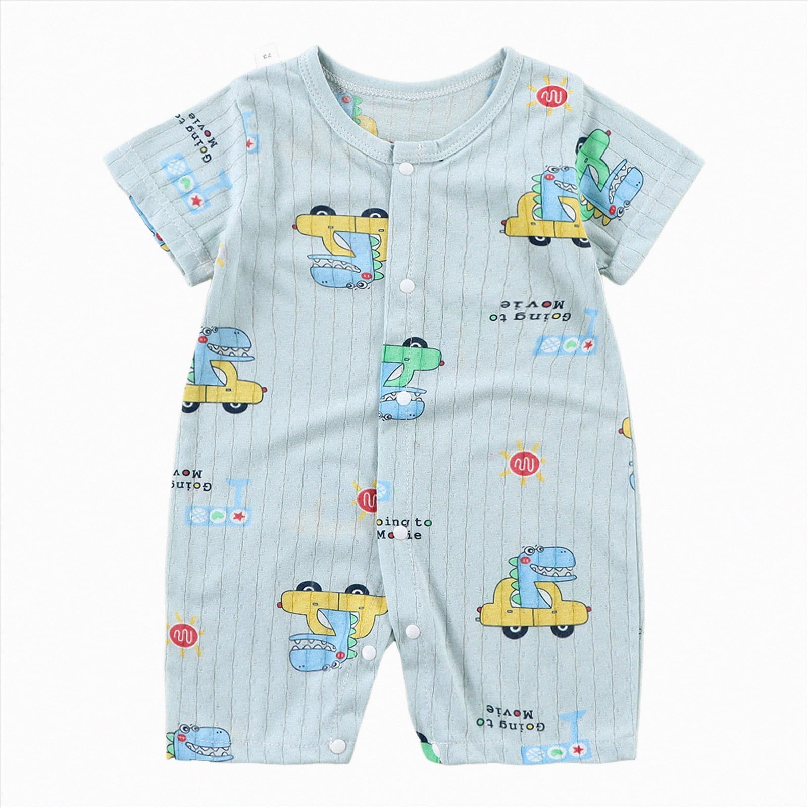 JUMEYU Cute Newborn Romper for Boys Baby Baby Boys Short Sleeve Rompers ...