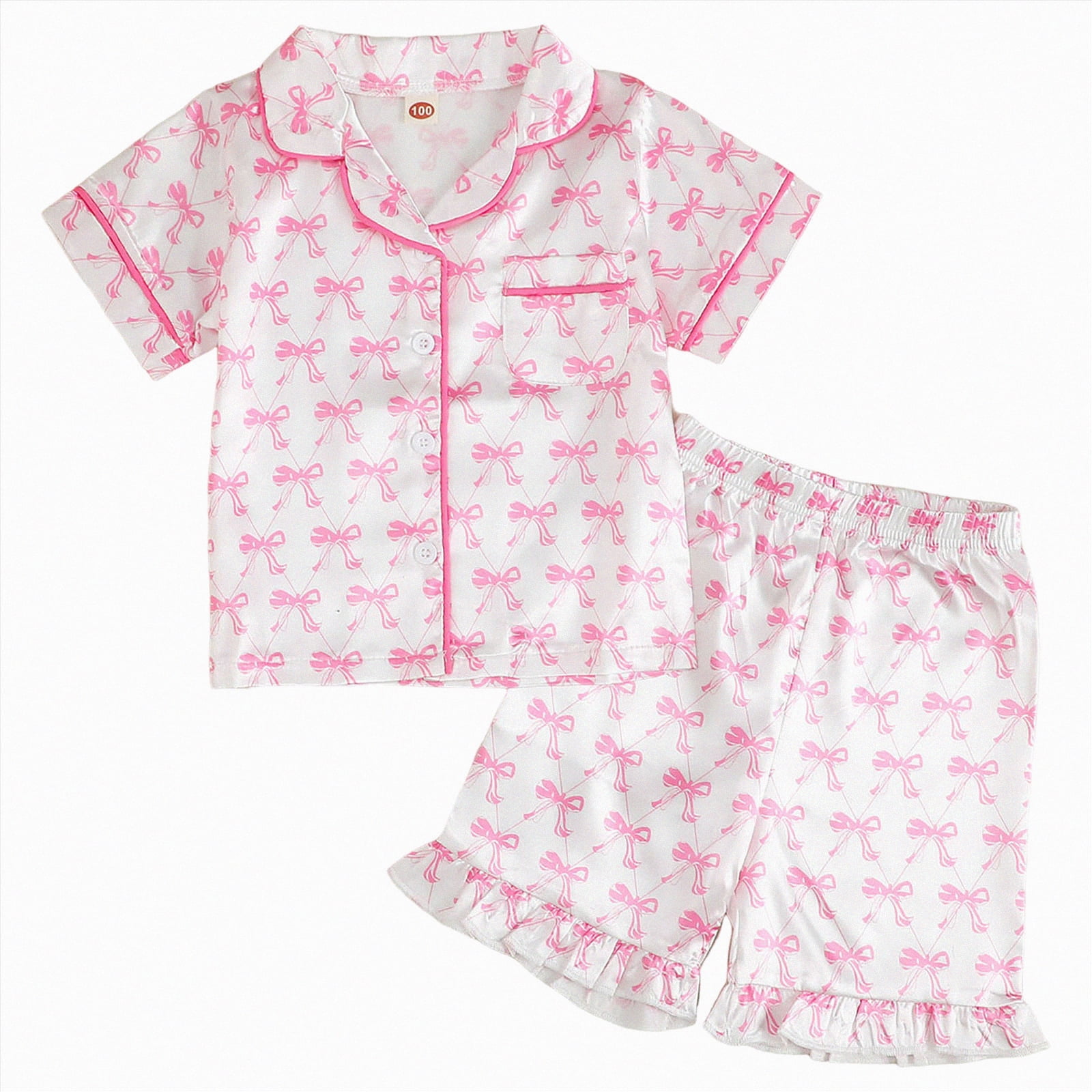 JUMEYU Girls Pajamas Short Set Little Girls Short Pajamas Summer Kids ...