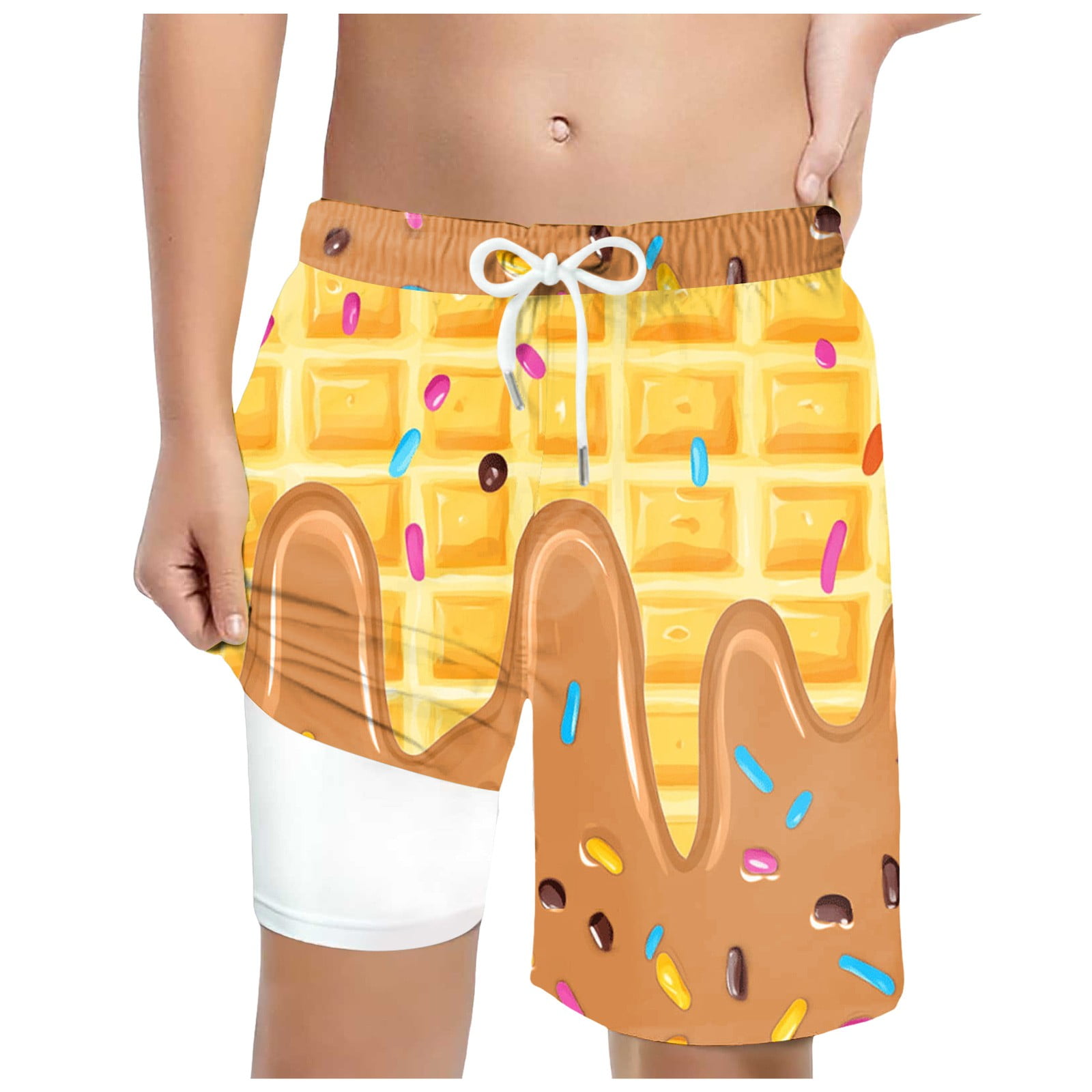 JUMEYU Swim Trunks Boys Soccer Boys Swim Trunks with Compression Liner ...