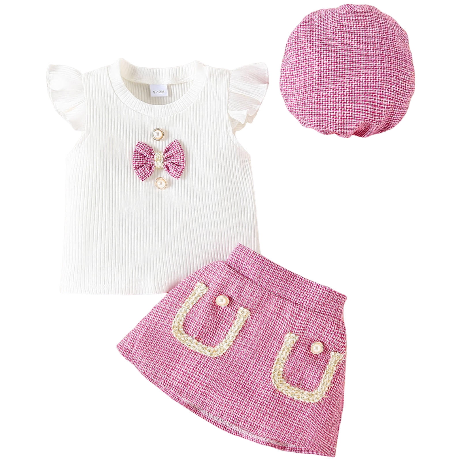 JUMEYU Toddler Skirt Sets Girls Girls T Shirt Cute Summer Skirt Set Two ...