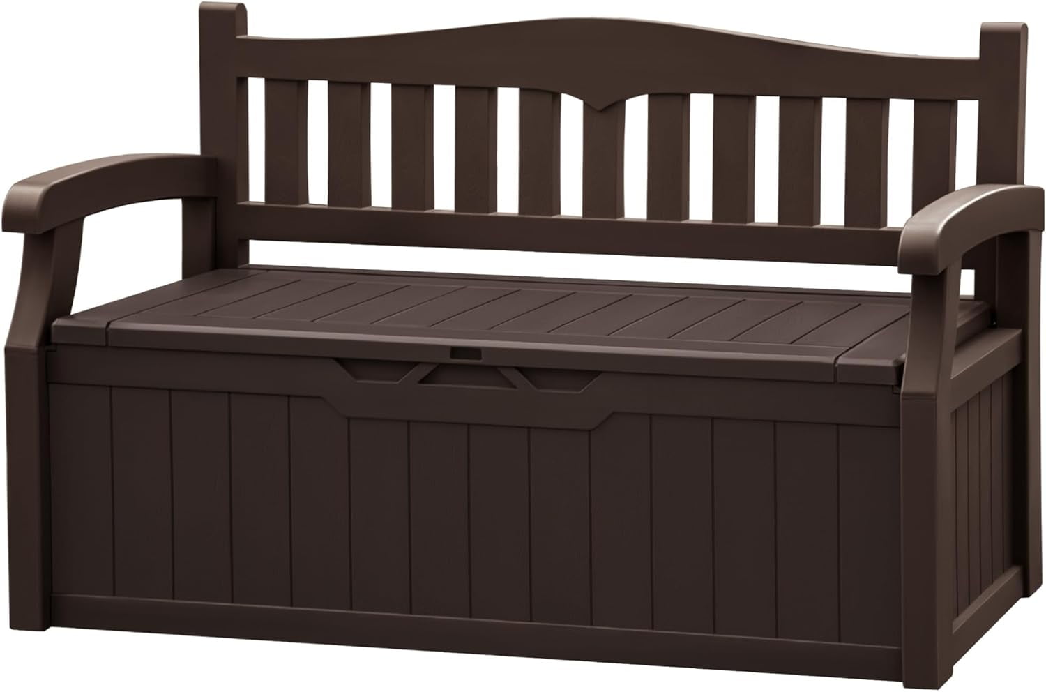 JUMMICO 80 Gallon Resin Outdoor Storage Bench, Large Deck Box with ...