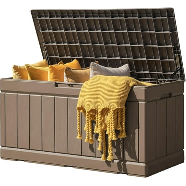 230 Gallon Resin Outdoor Deck Box Waterproof, Extra Large Patio Storage ...