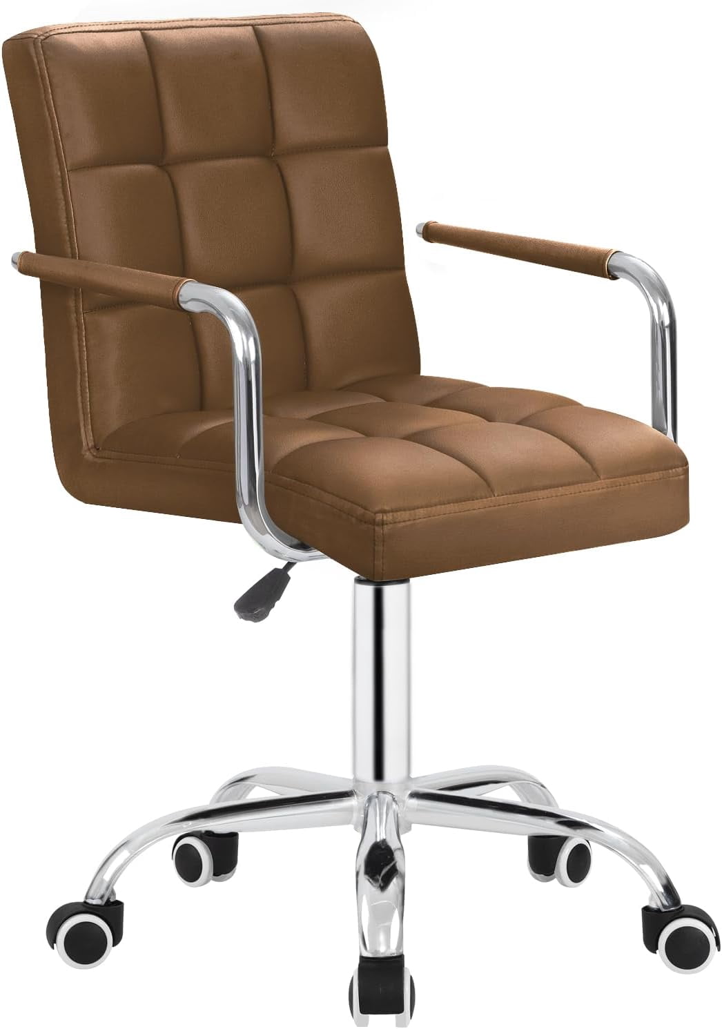 JUMMICO Desk Chair Modern Office Chair with Wheels Vanity Chair PU ...
