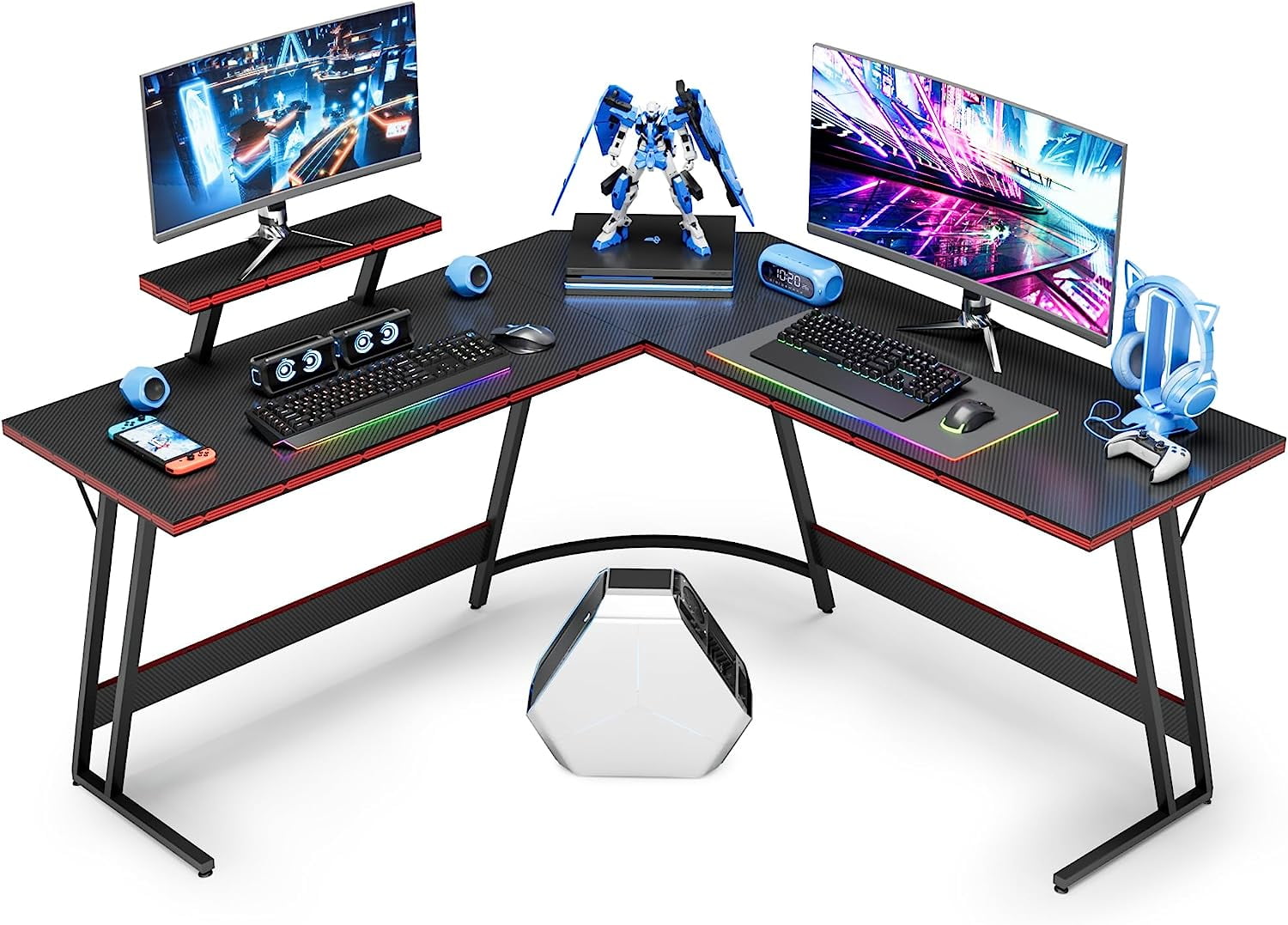 JUMMICO L Shaped Gaming Desk, 51 Inch Pc Corner Table, Computer Corner ...