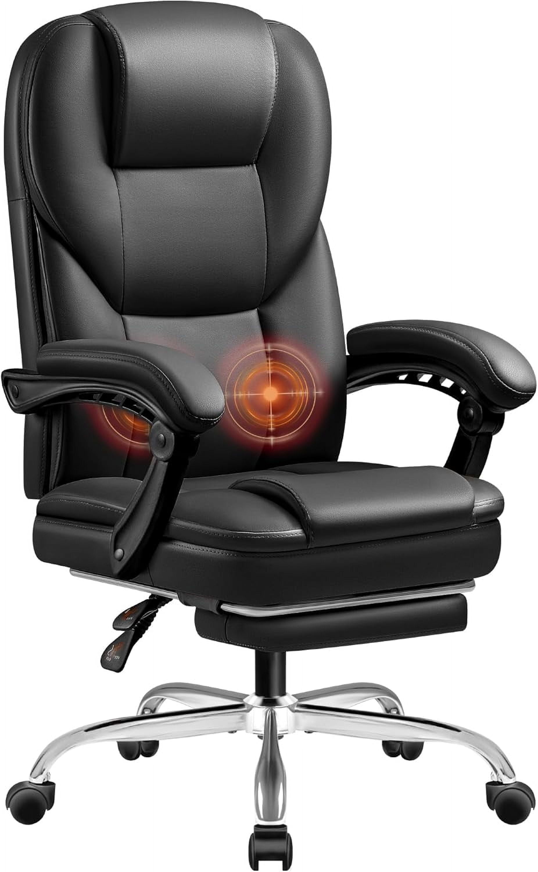 JUMMICO Massage Big and Tall Executive Chair with Footrest and Lumbar ...
